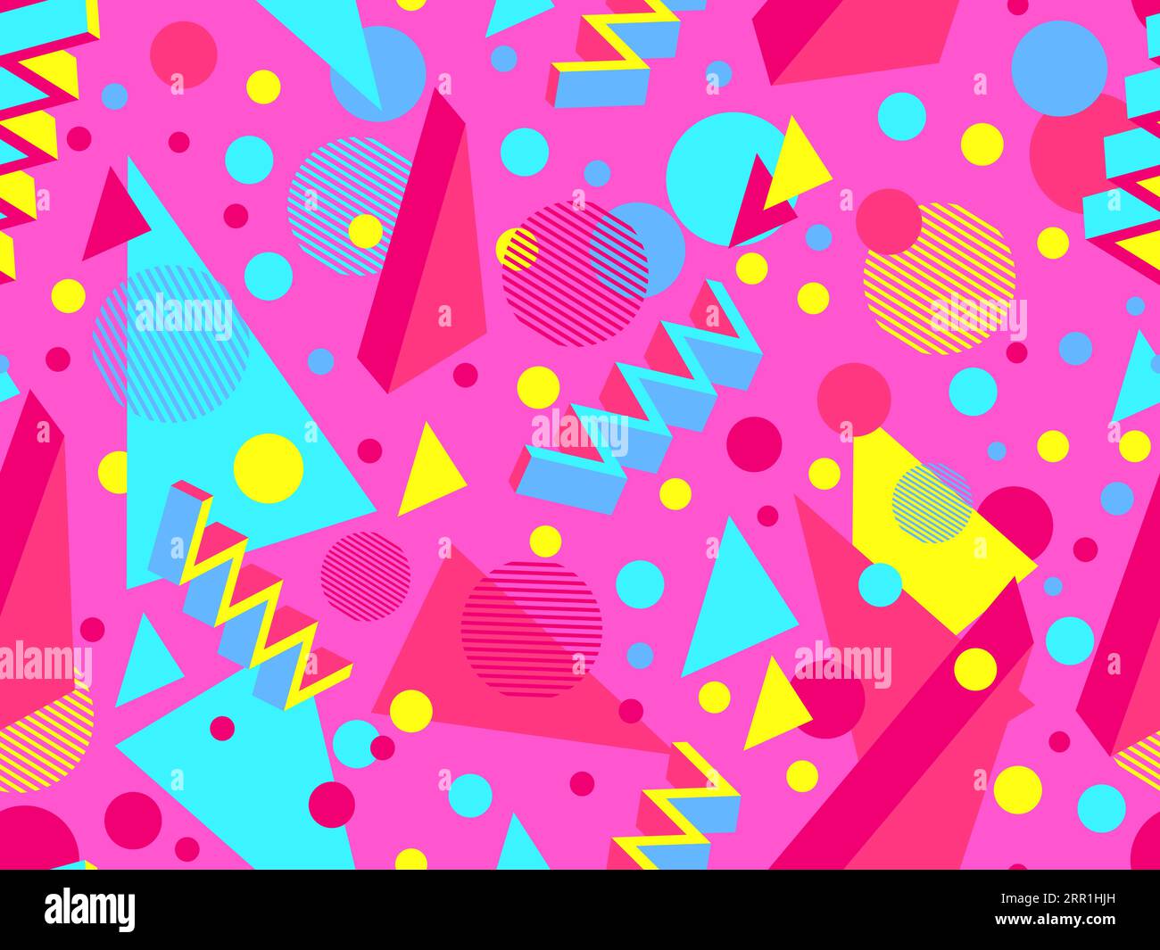 3d geometric seamless pattern in style of the 80s. 3d isometric ...