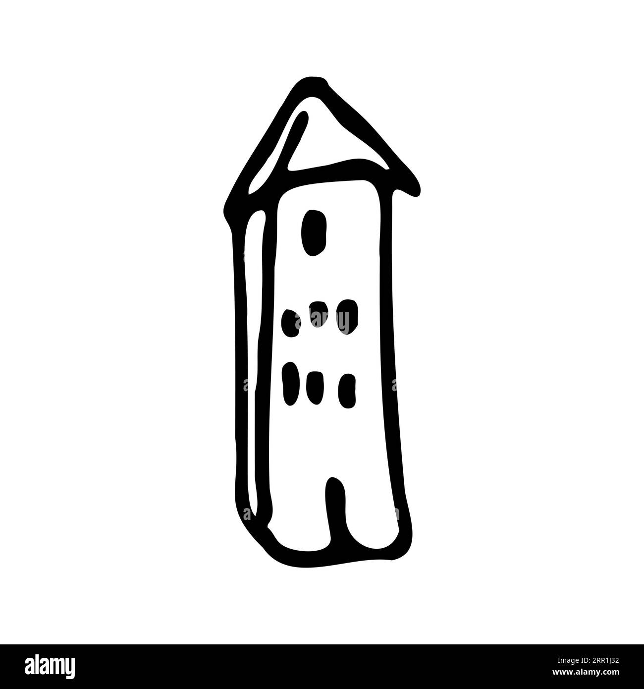 Whimsy hand drawn house vector motif for rural residential clipart ...