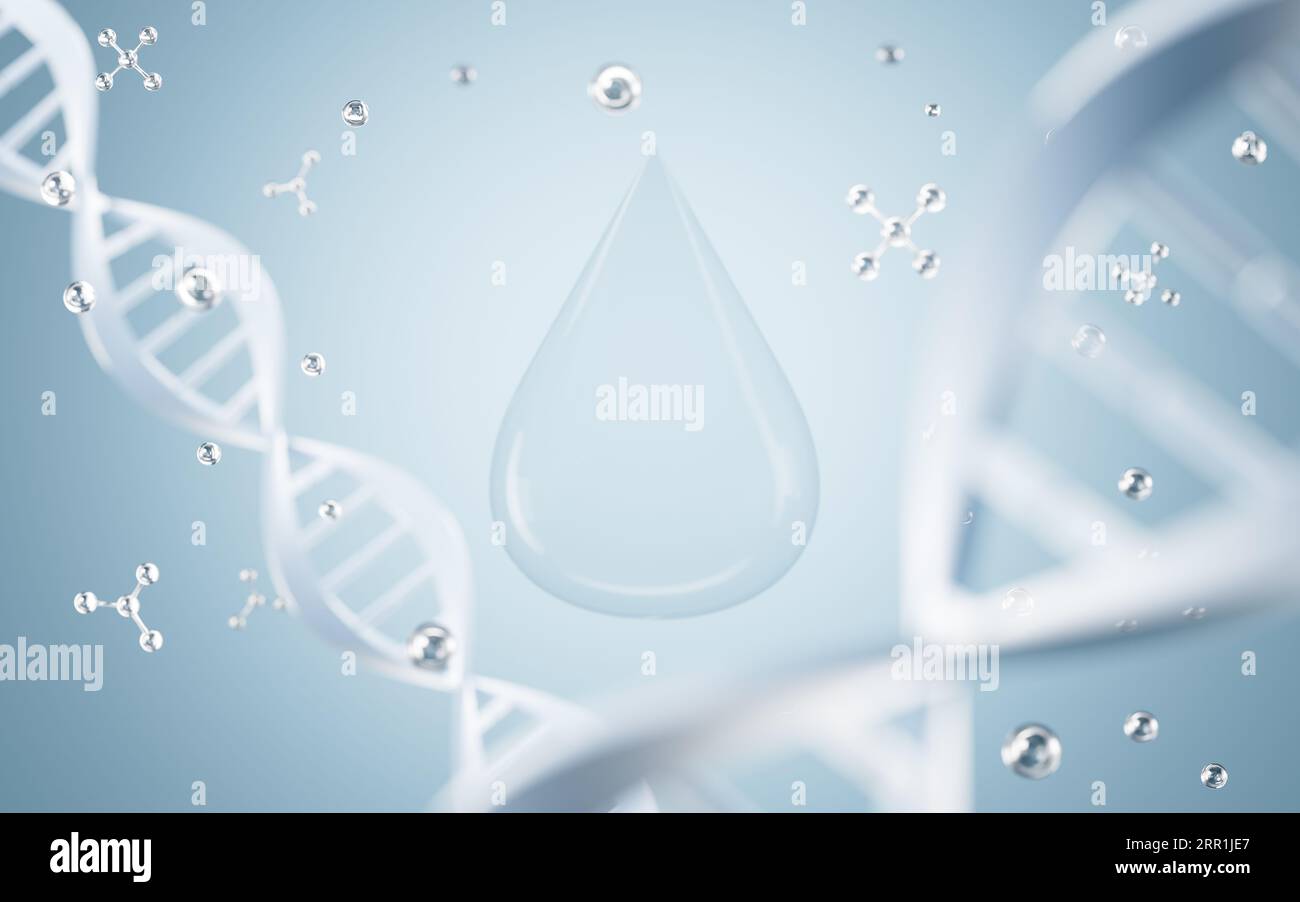 DNA and molecular structure, 3d rendering. Digital drawing Stock Photo ...