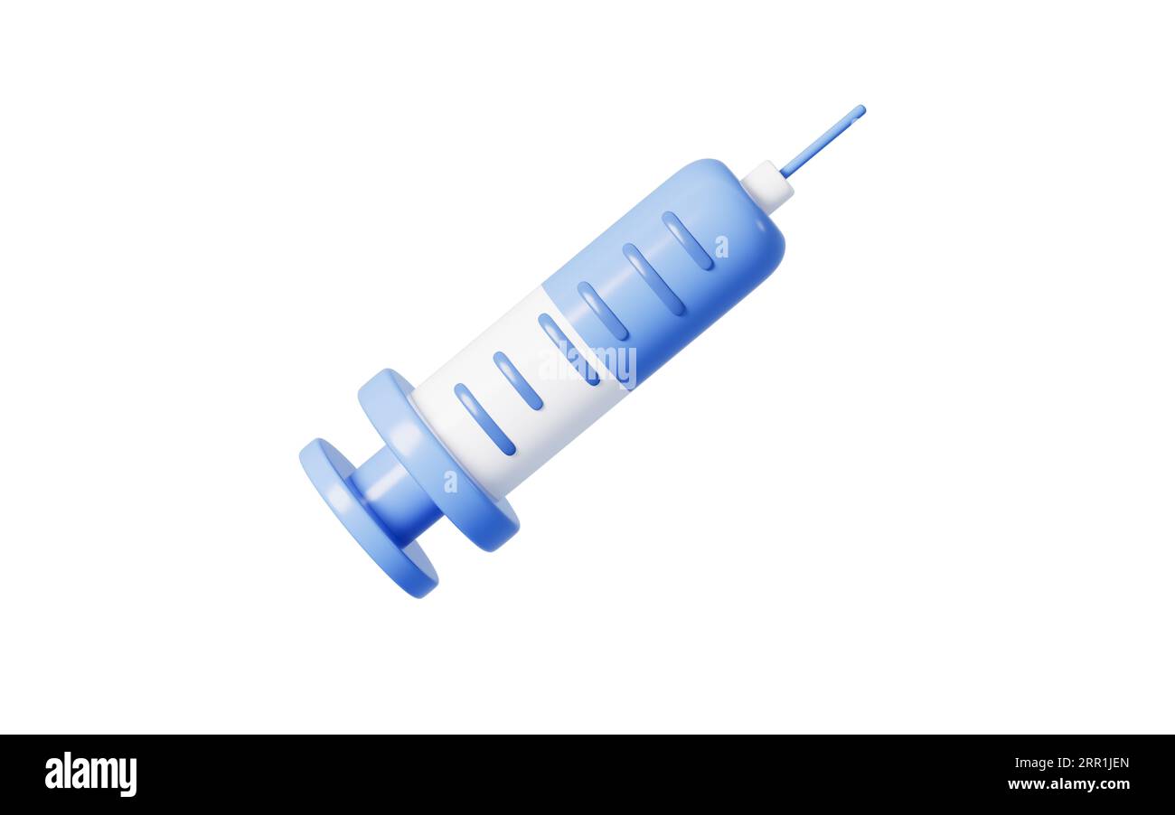 Cartoon syringe object, 3d rendering. Digital drawing Stock Photo - Alamy