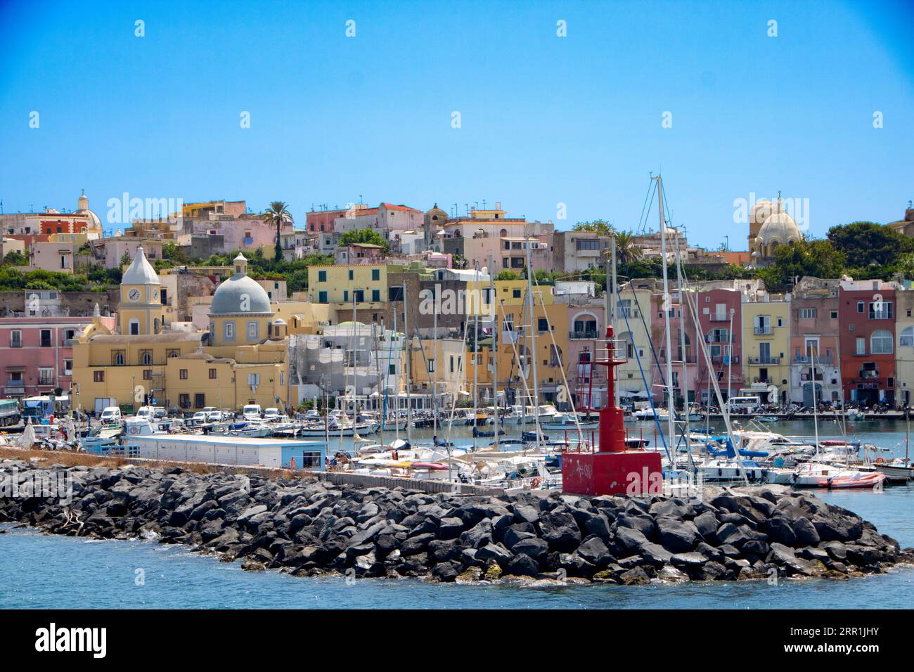 At Procida, Italy, On 07, 31, 2023, Marina Grande, the main port of the ...