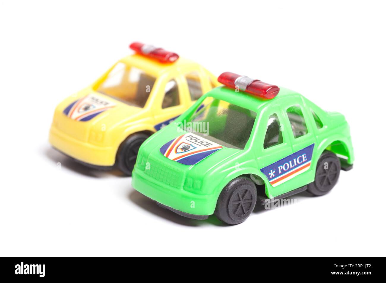 toy police cars isolated on white background Stock Photo - Alamy