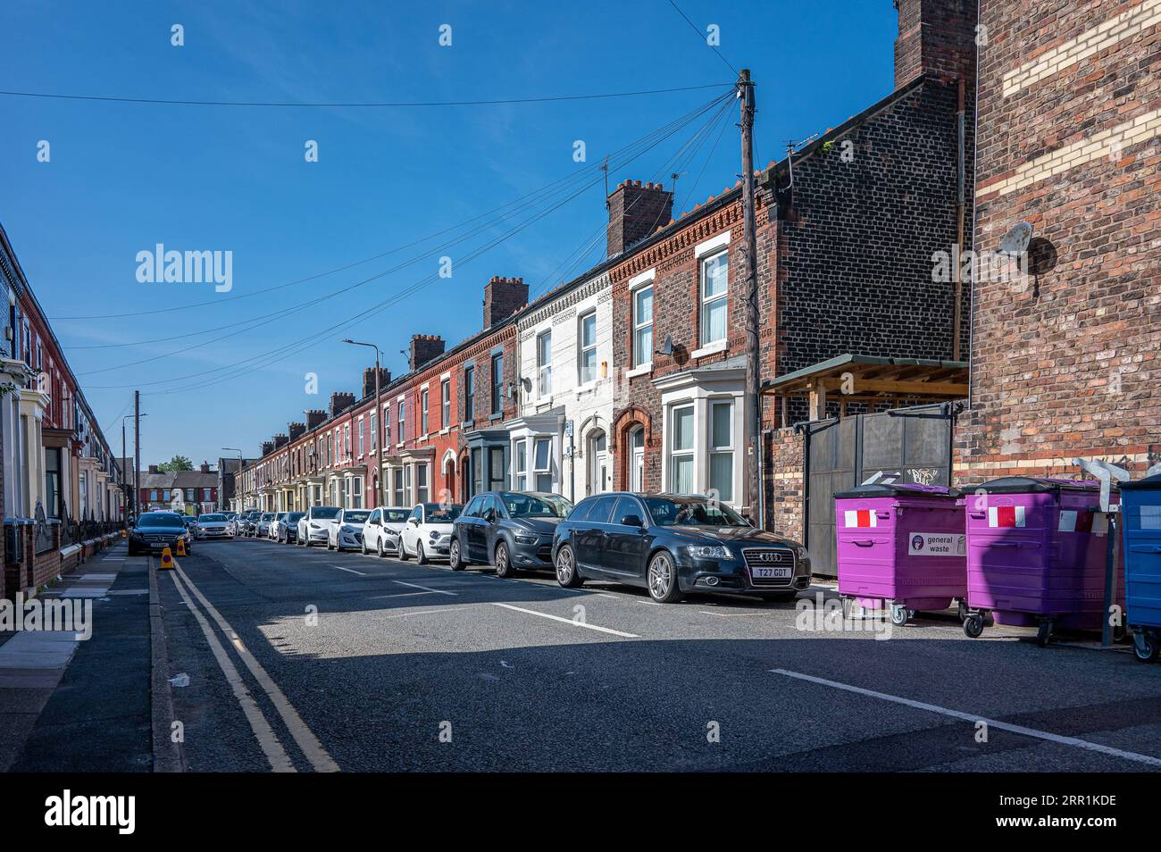 Residential area at Wylva Road close to Anfield football stadium in ...