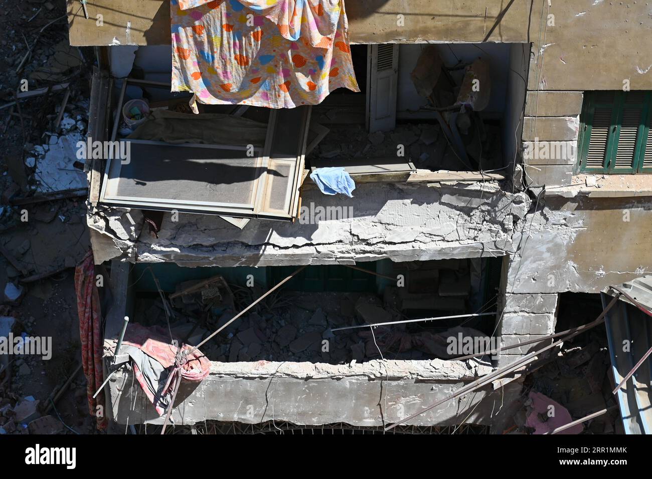 Cairo, Egypt. 06th Sep, 2023. A general view of destroyed balconies as ...