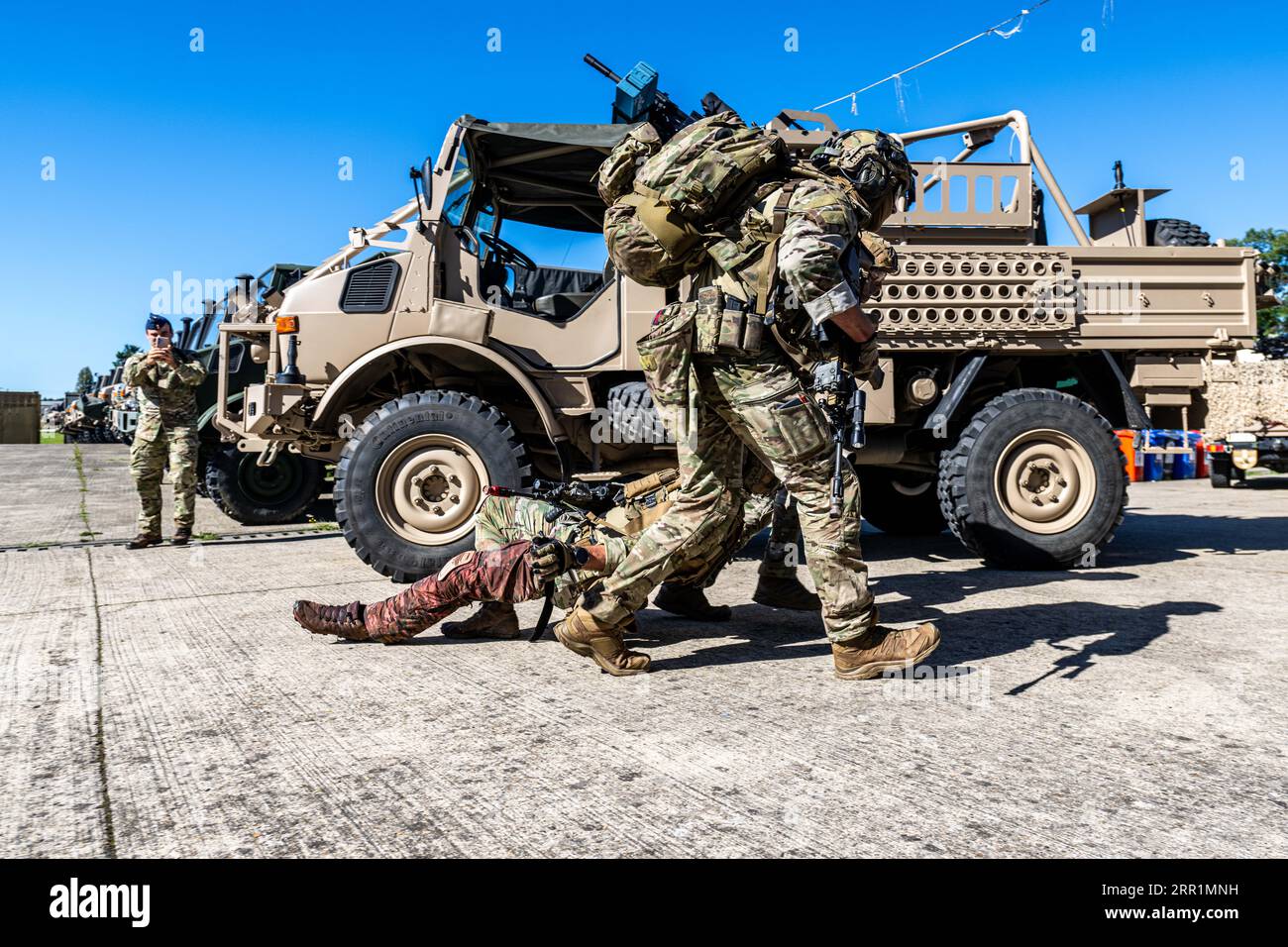 Illustration picture taken during a medevac demo at a press conference ...