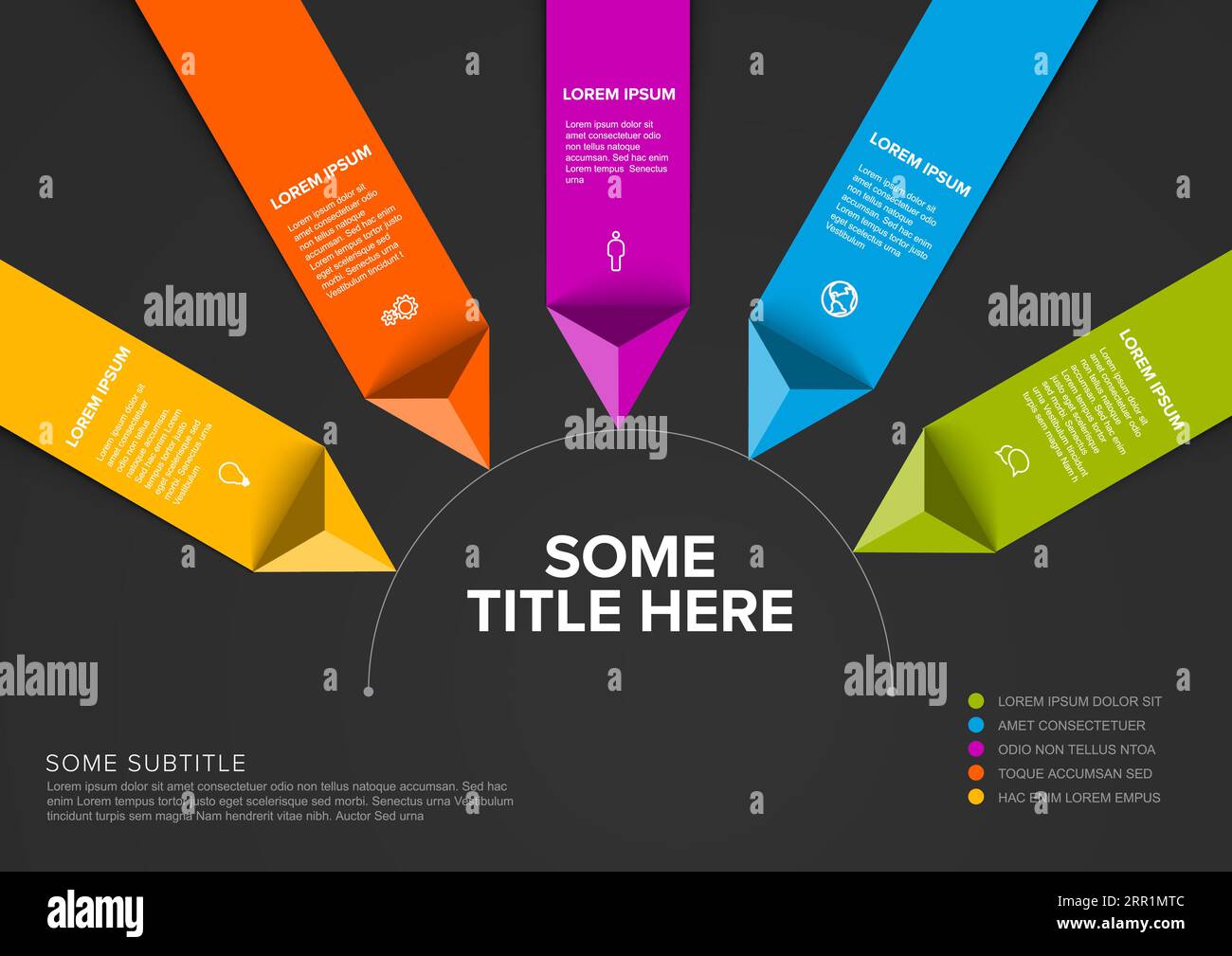 Vector dark multipurpose Infographic template made from title in big ...