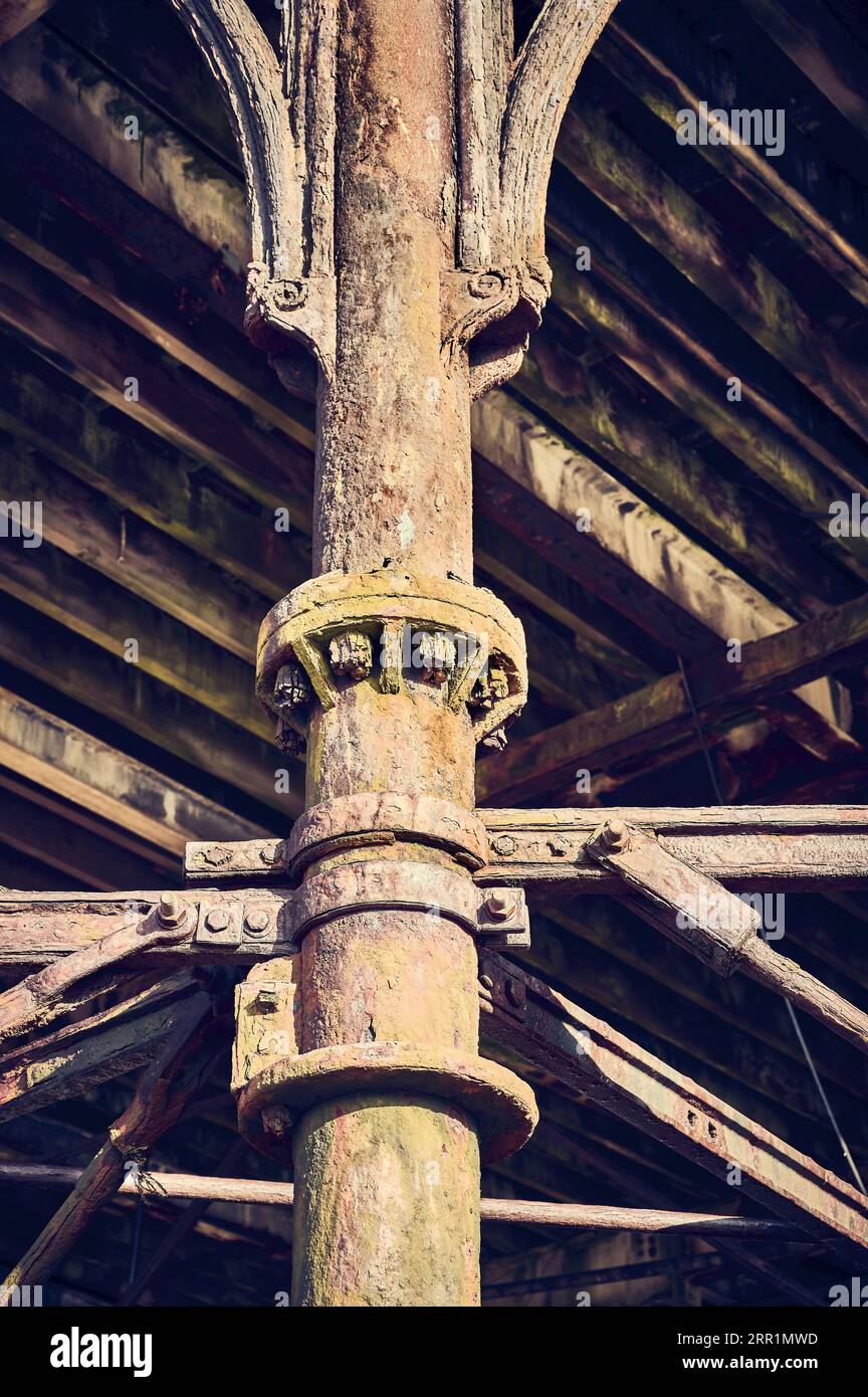 Top of victorian pier leg Stock Photo - Alamy