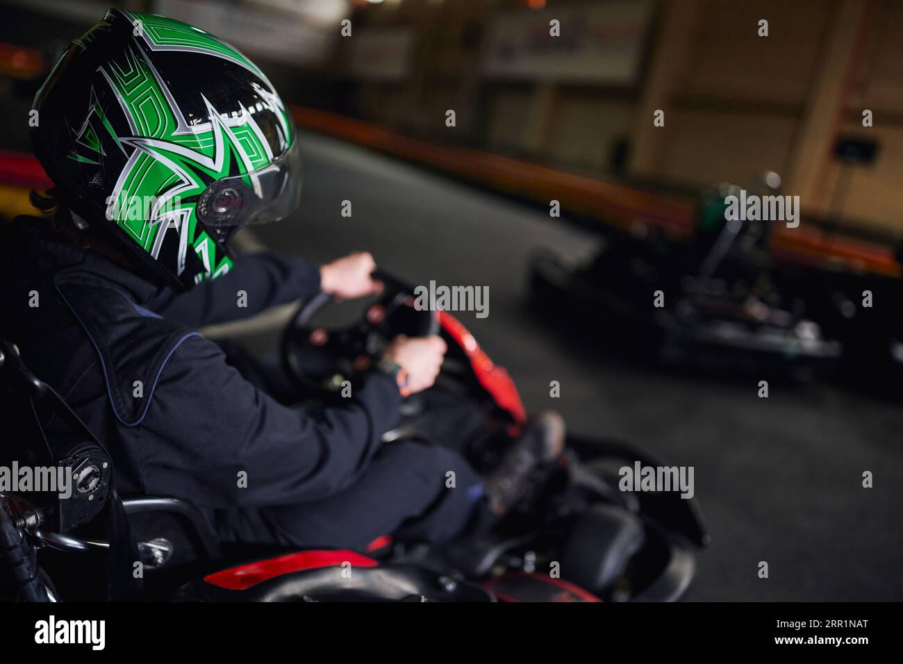 Indoor go kart helmet hi-res stock photography and images - Alamy