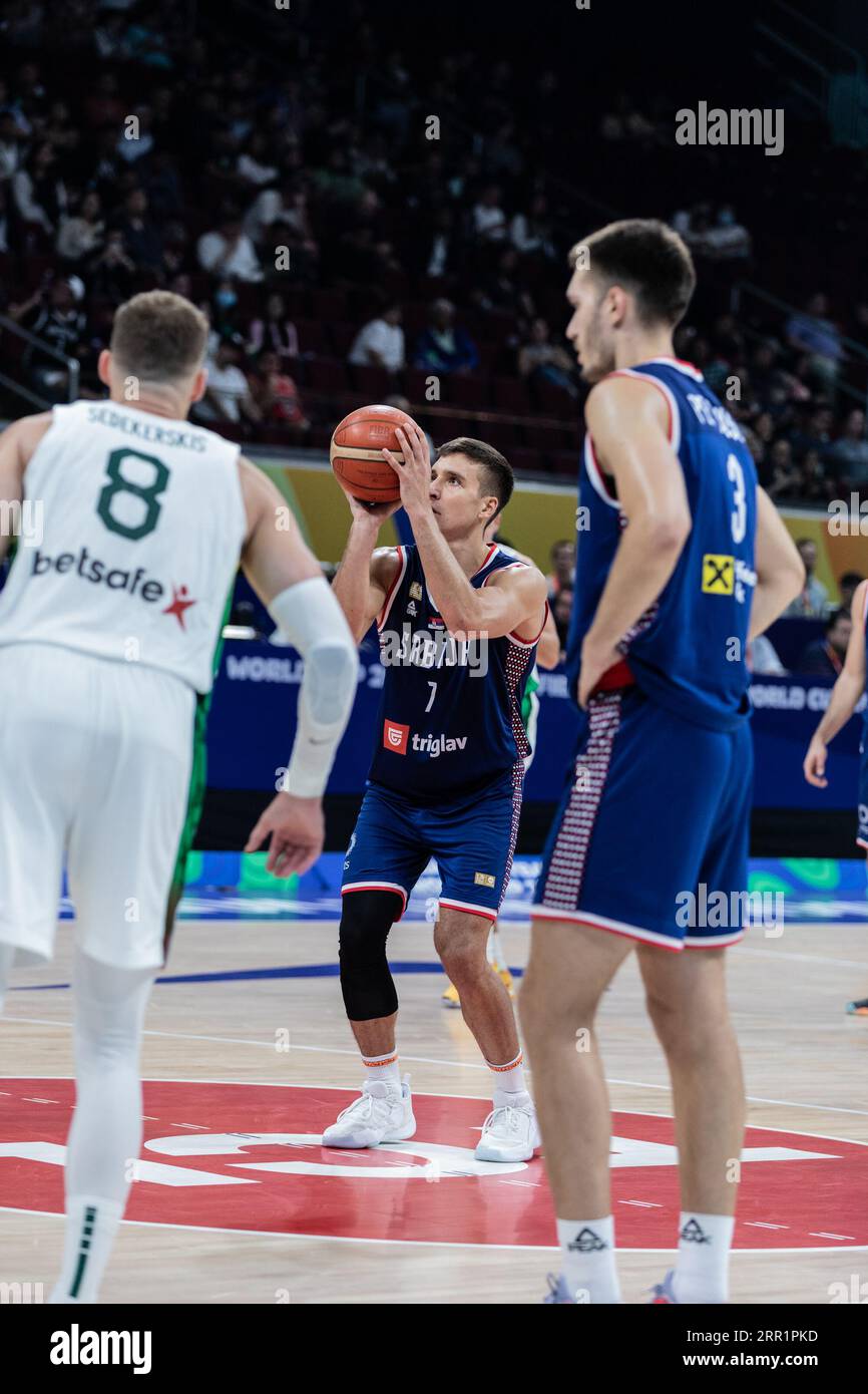 Bogdan Bogdanovic of Serbia seen in action during the quarterfinals of ...