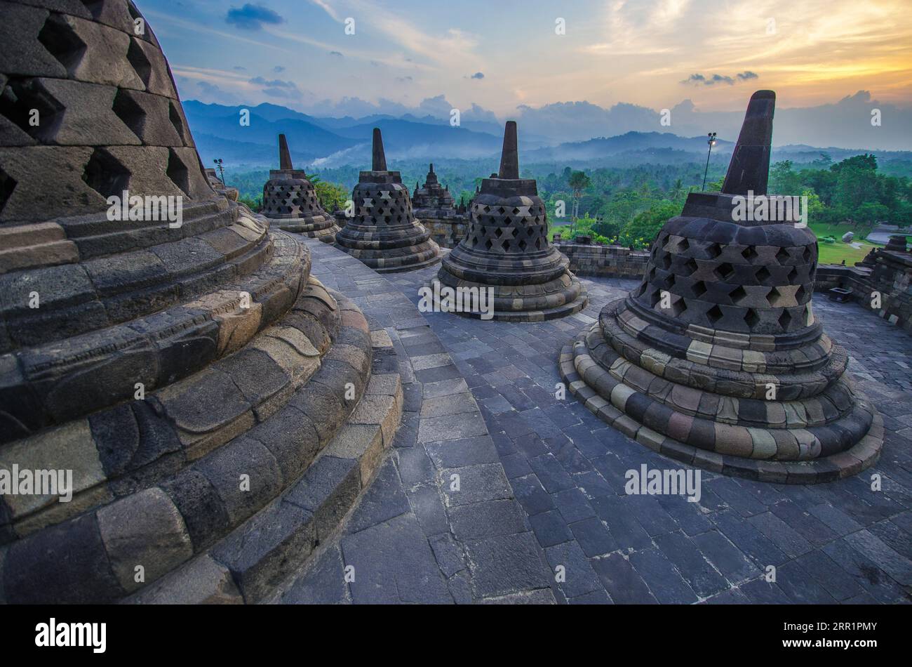 Amazing view of ancient largest Buddhist Borobudur Temple in Java ...