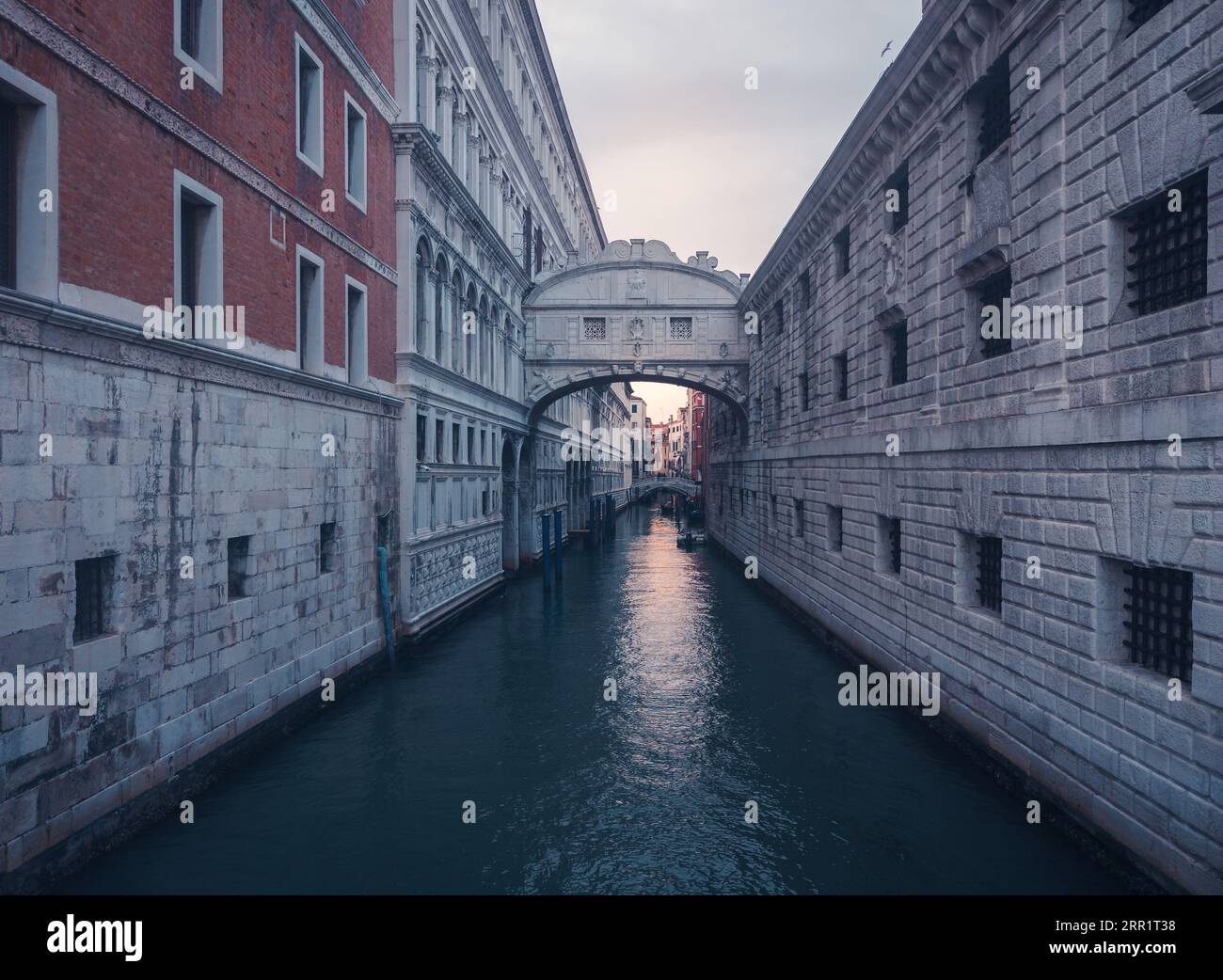 Dramatic scenery of old historic building with arched passage and of ...