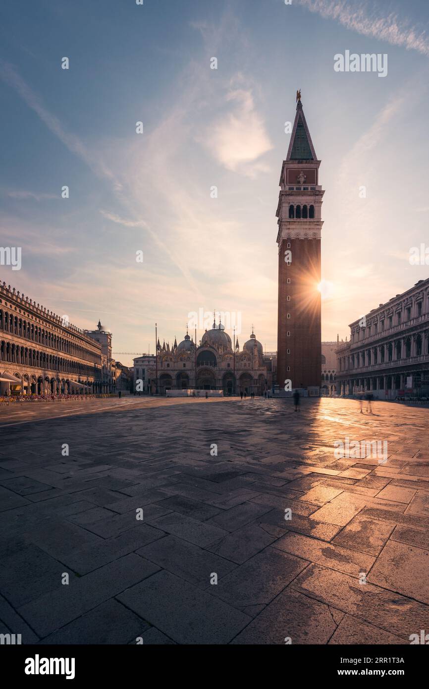 Spectacular view of Saint Marks Campanile bell tower of Saint Marks ...