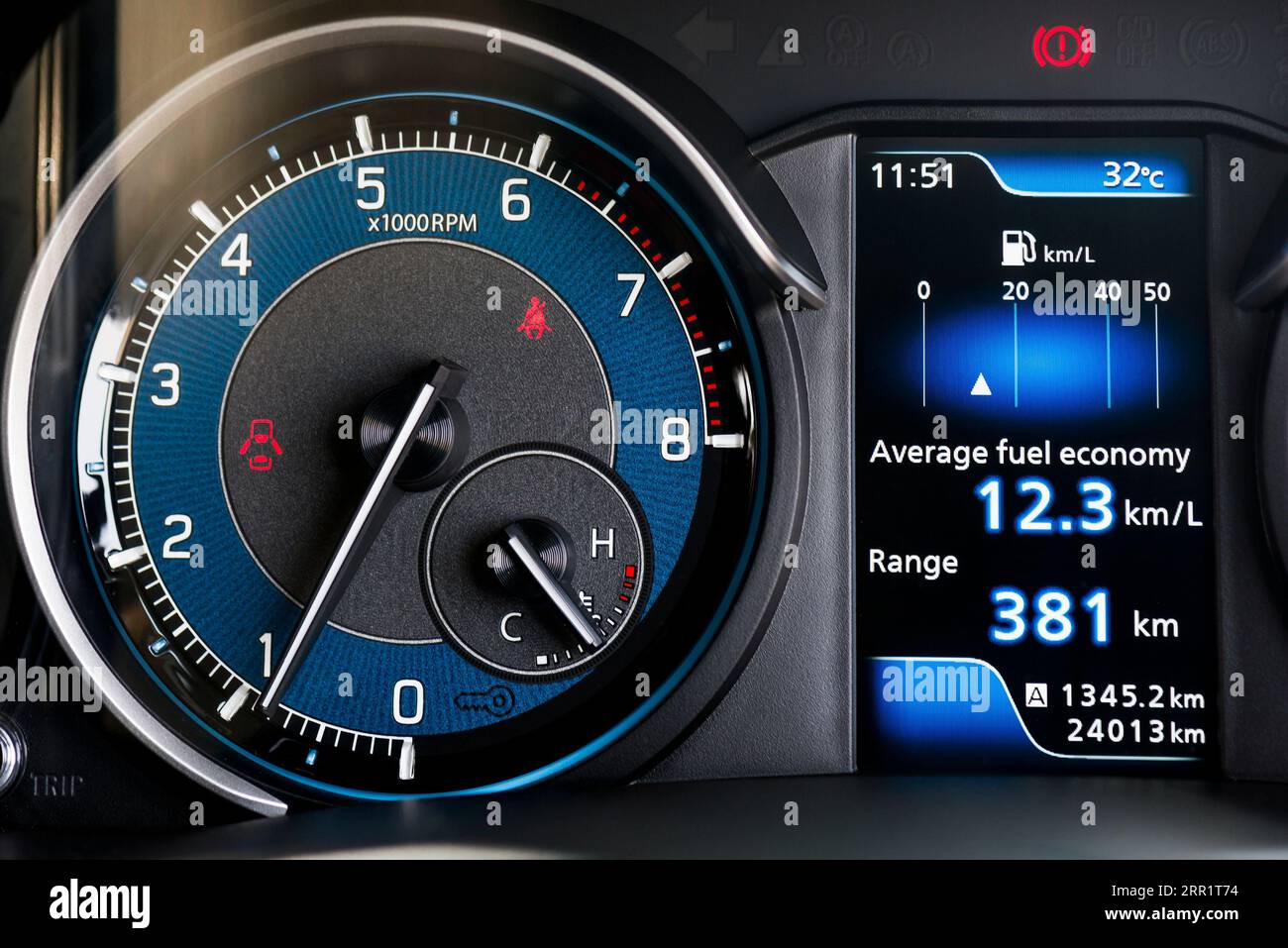 Dashboard RPM Meter, Car Interior objects Close-up Stock Photo - Alamy