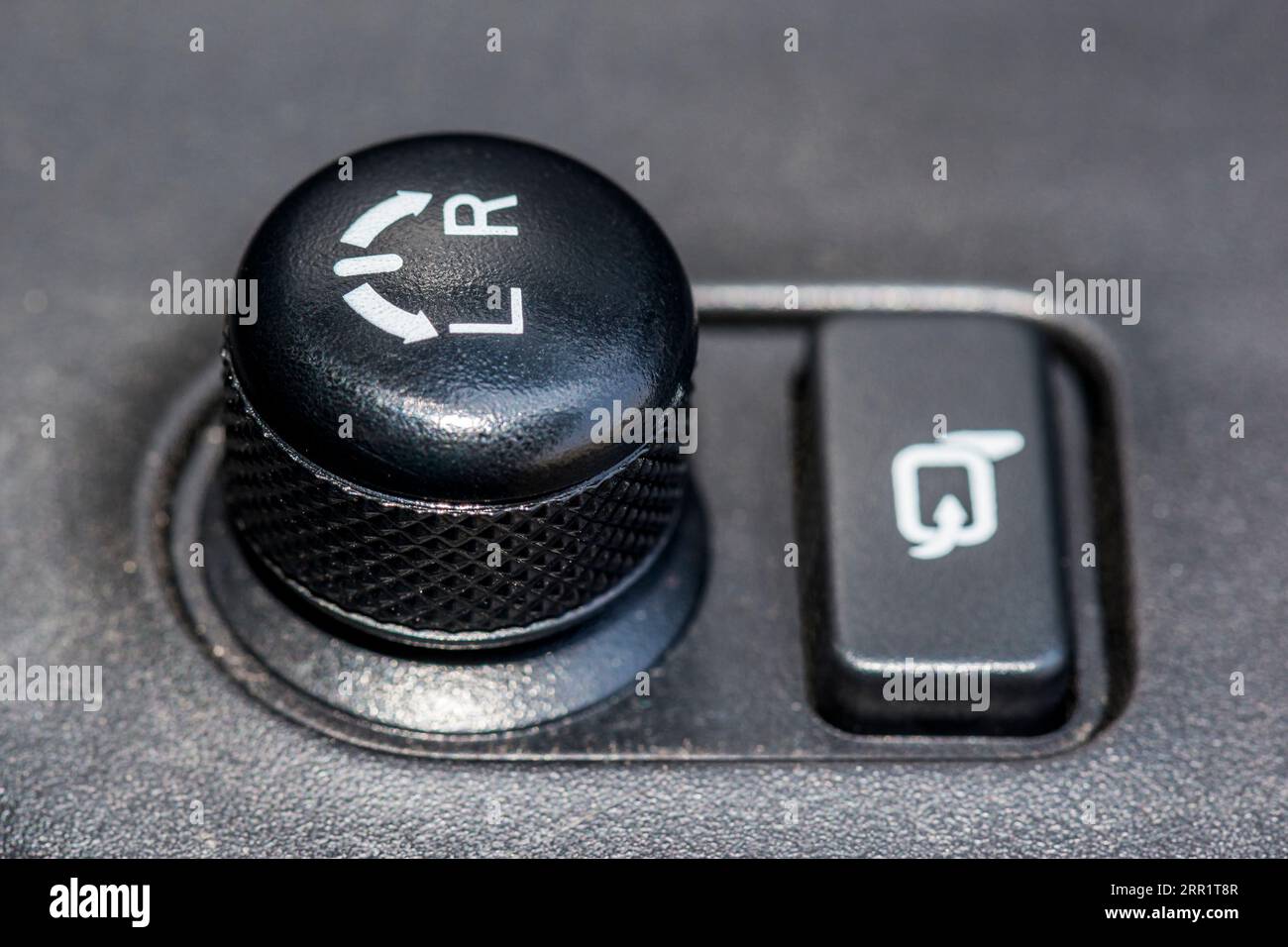 Side Mirrors Adjuster Dial, Car Interior objects Close-up Stock Photo ...