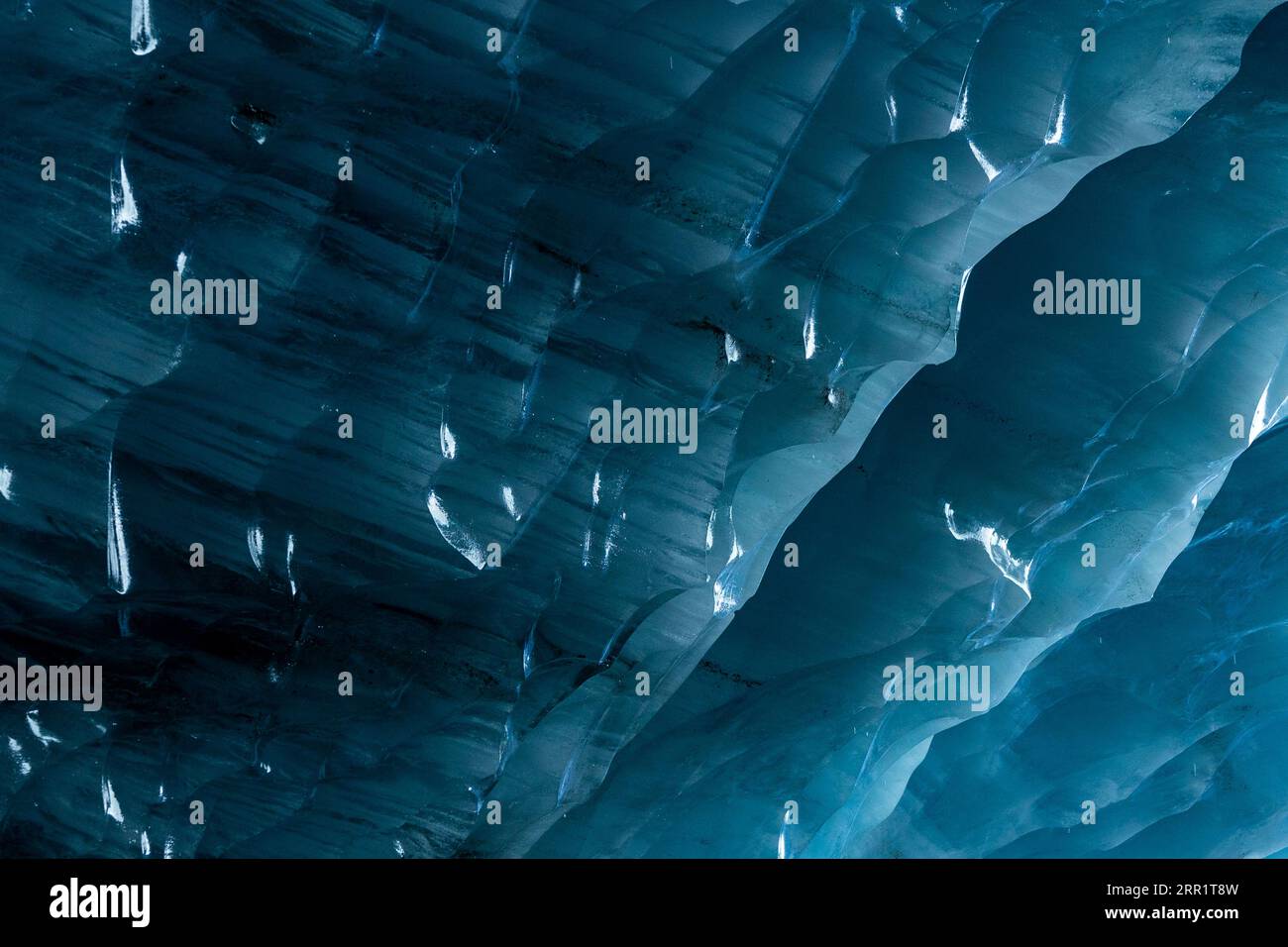 Full frame of textures in ice cave in Switzerland created by the ...