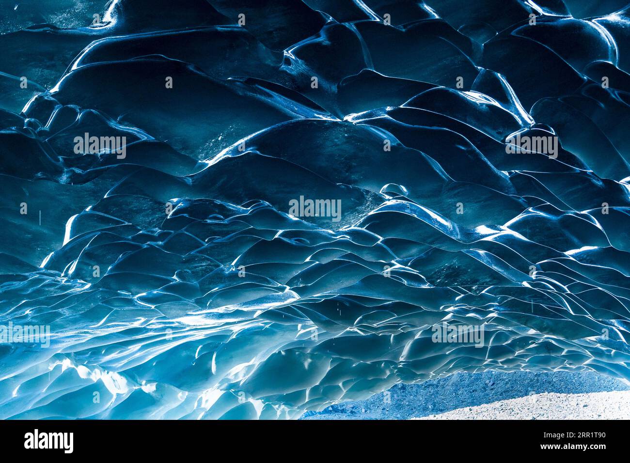 Full frame of textures in ice cave in Switzerland created by the ...