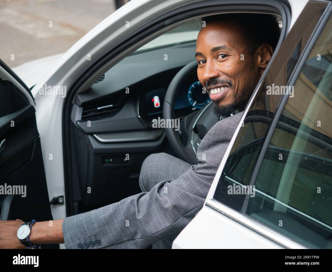 Friendly young black man driver hi-res stock photography and images - Alamy