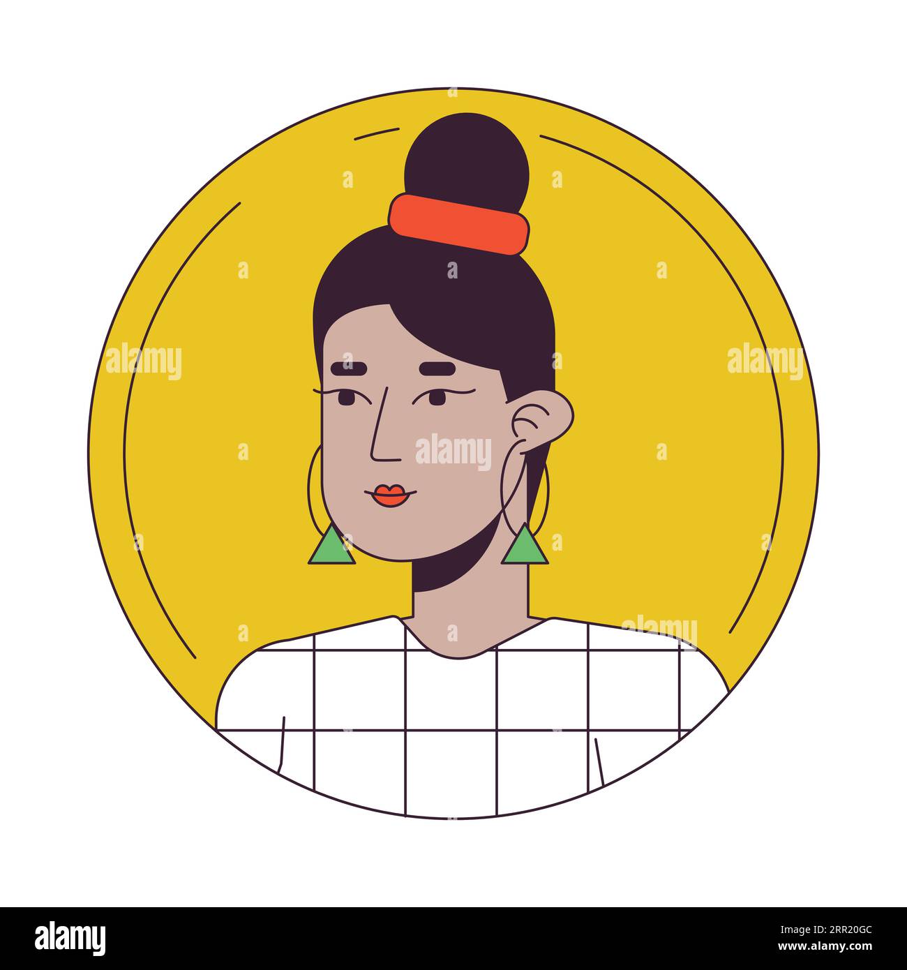 Pretty Hispanic Woman Flat Color Cartoon Avatar Icon Stock Vector Image And Art Alamy 