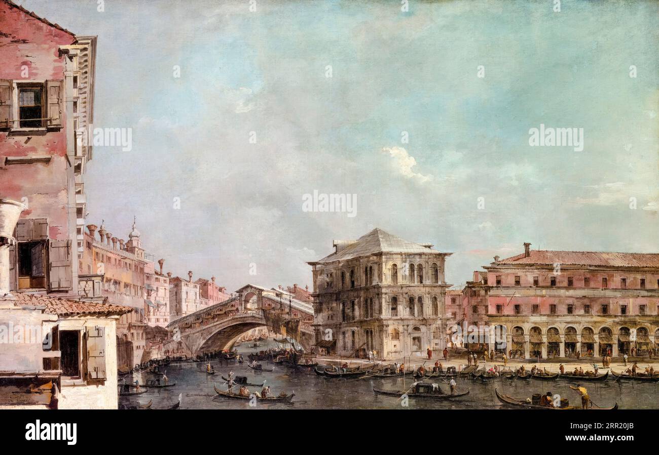 Francesco Guardi, The Grand Canal above the Rialto, landscape painting ...