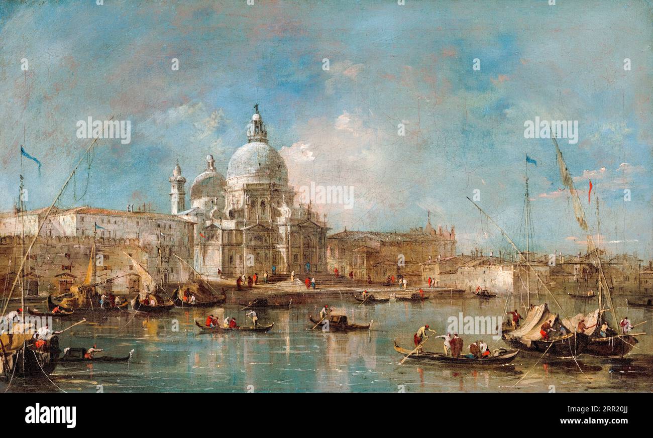 Santa Maria della Salute (Venice, Italy), landscape painting in oil on ...