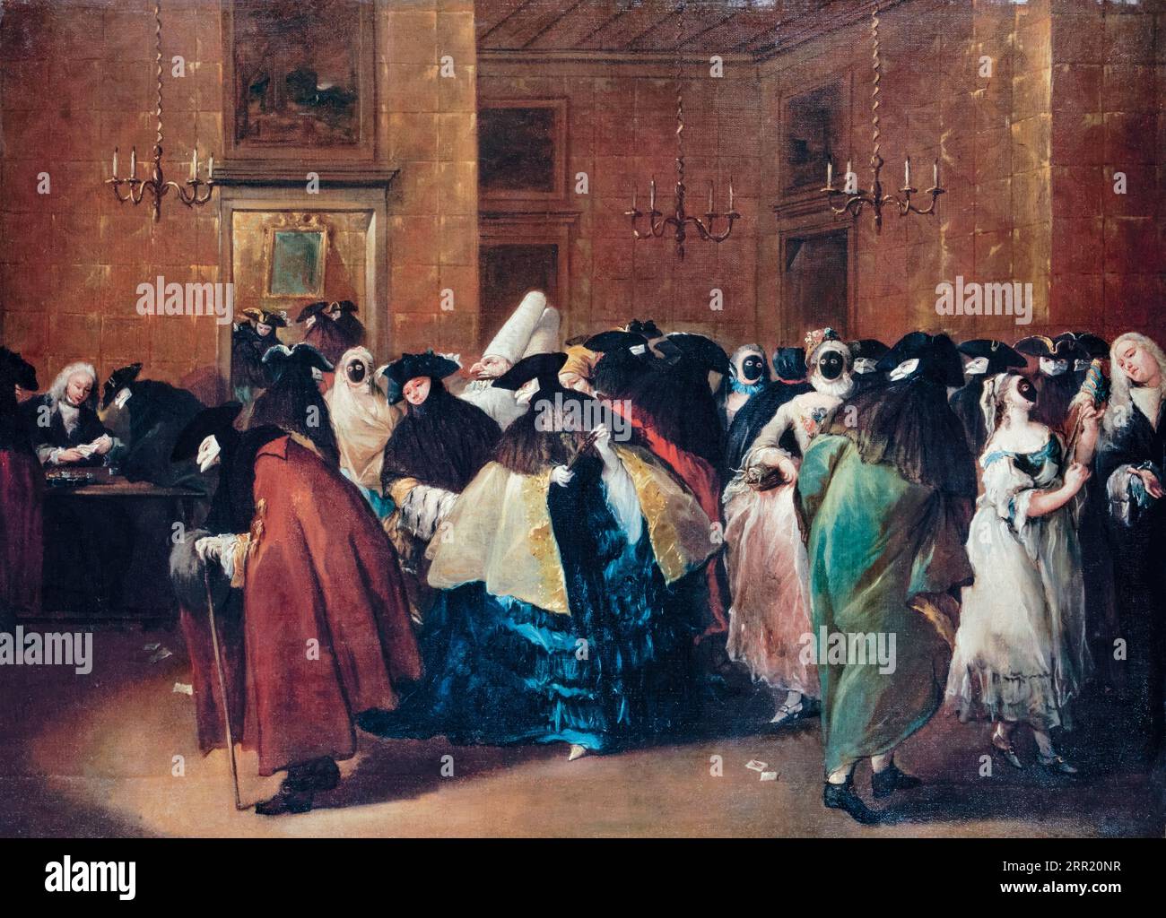 Francesco Guardi, The Ridotto in Venice with Masked Figures Conversing ...