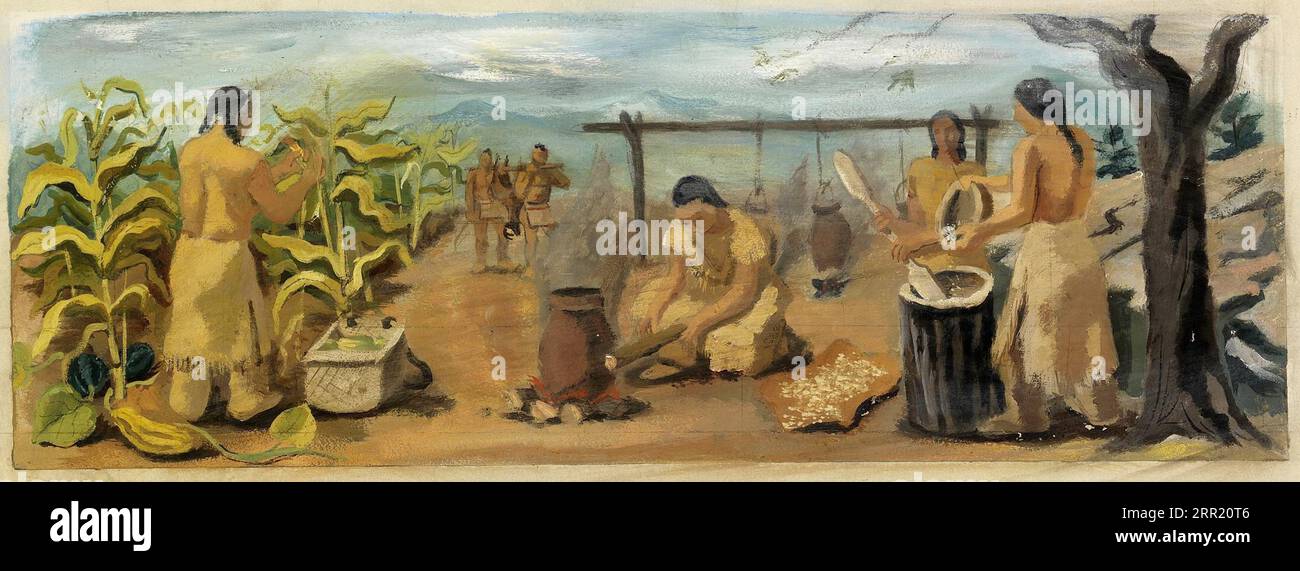 Iroquois (study for mural, Honeoye Falls, New York Post Office) circa ...