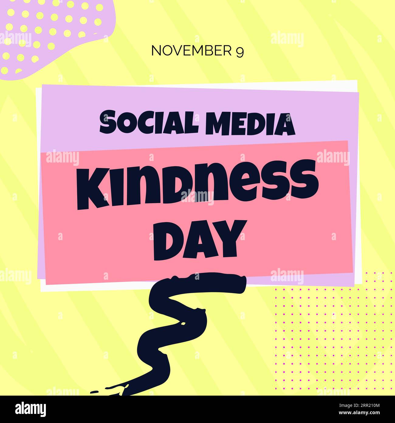 Composite of social media kindness day text over pink and yellow ...