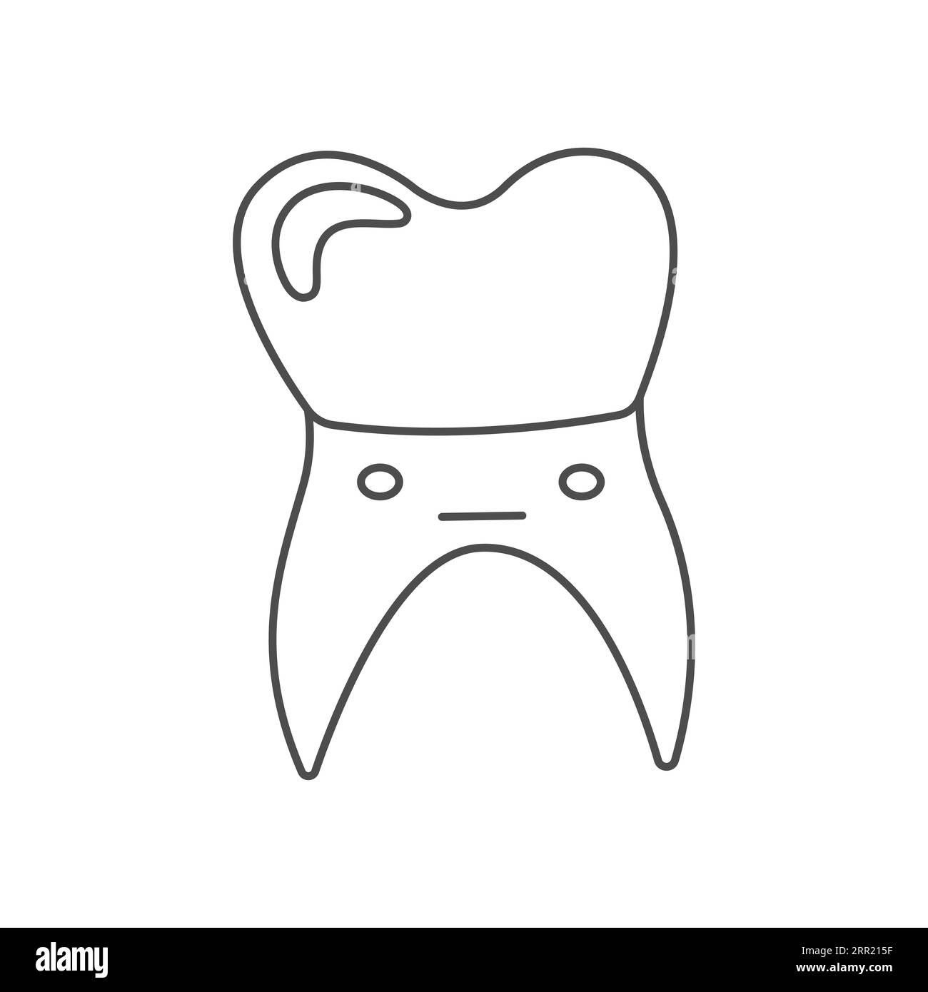 Doodle cute tooth crown character. Oral hygiene concept. Dental vector ...