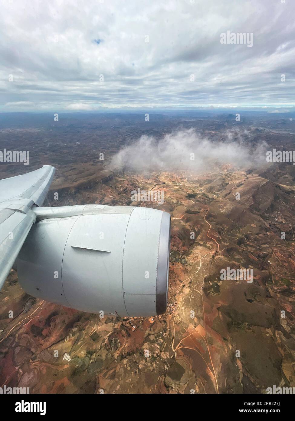 Madagascar, landscape seen from an airplane window Stock Photo - Alamy
