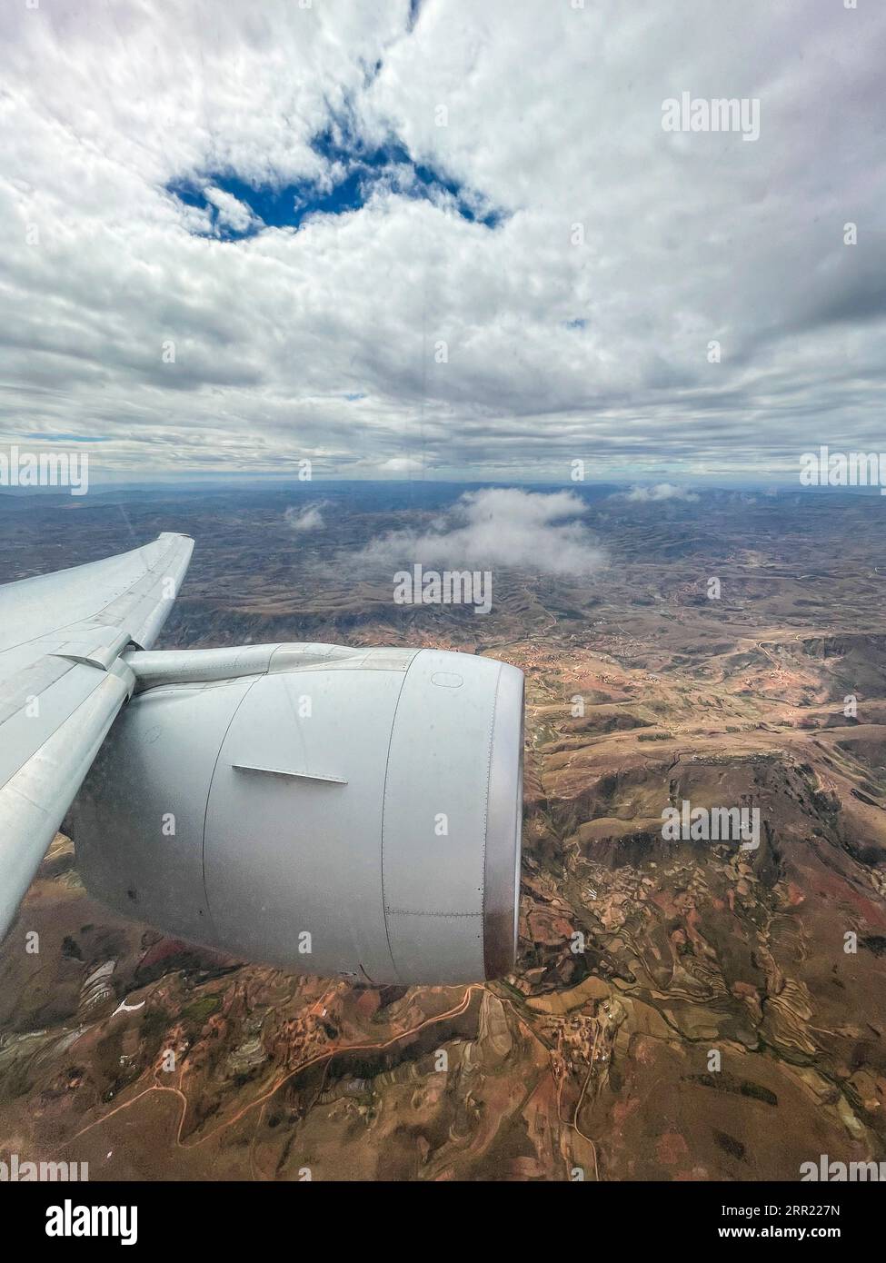 Madagascar, landscape seen from an airplane window Stock Photo - Alamy