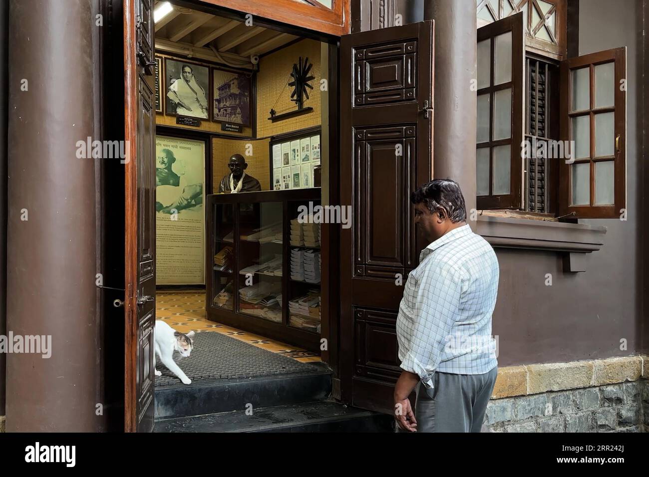 The entrance to Mani Bhavan museum and historical building dedicated to ...