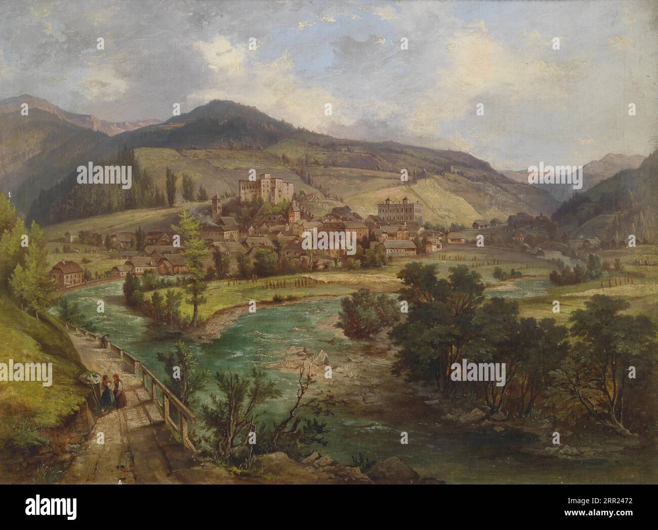 View of Gmünd in Carinthia by 1891 by Jakob Canciani Stock Photo - Alamy