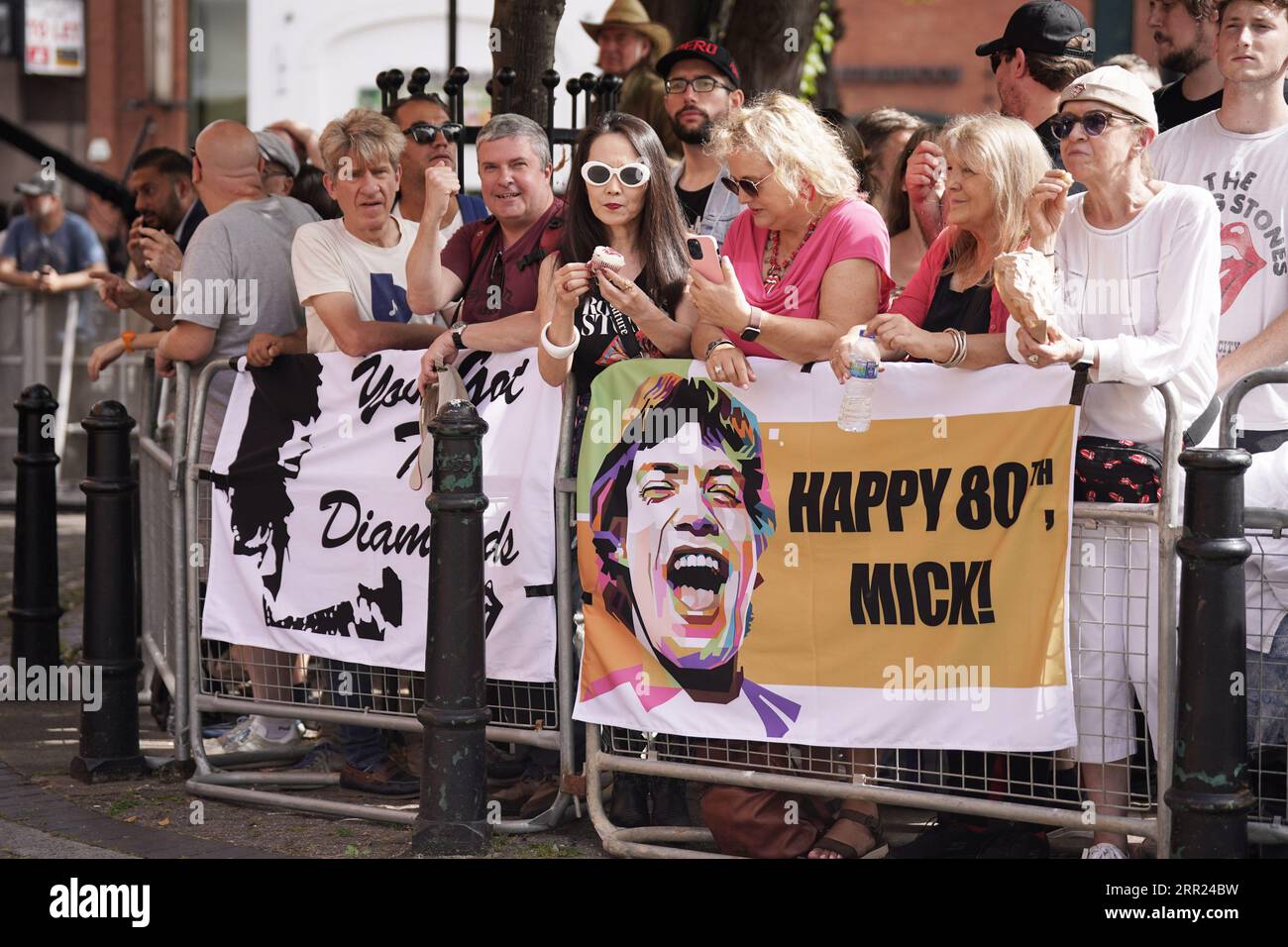 Fan outside the Hackney Empire in London, ahead of the Rolling Stones ...