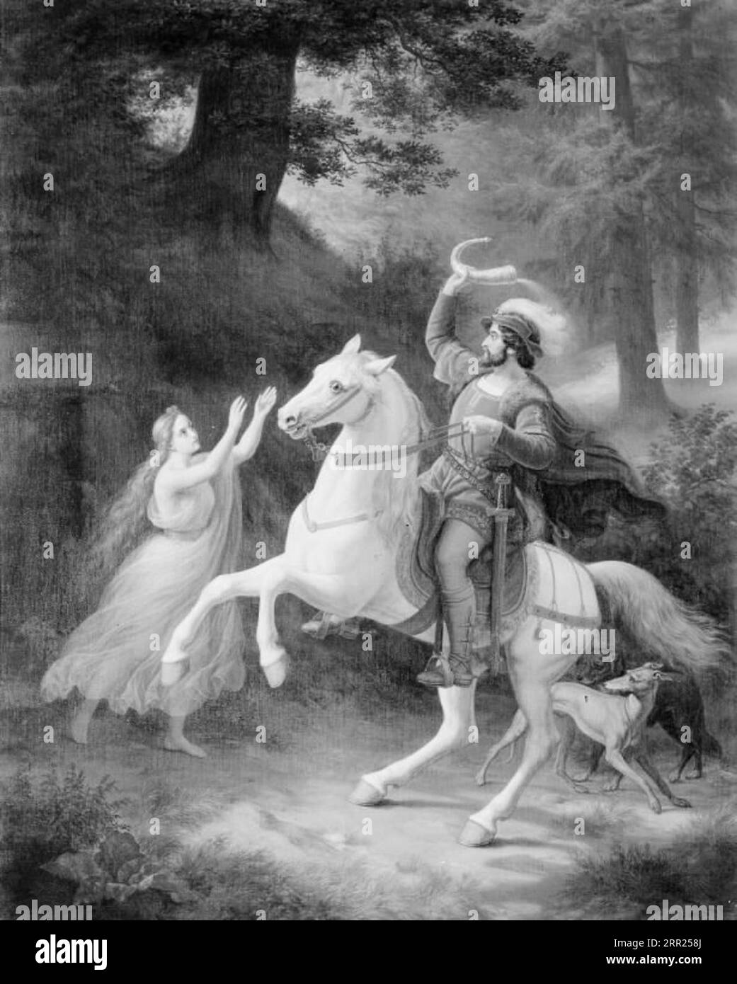 Grev Otto af Oldenborg og det oldenborgske horn 1862 by Frederik Storch ...