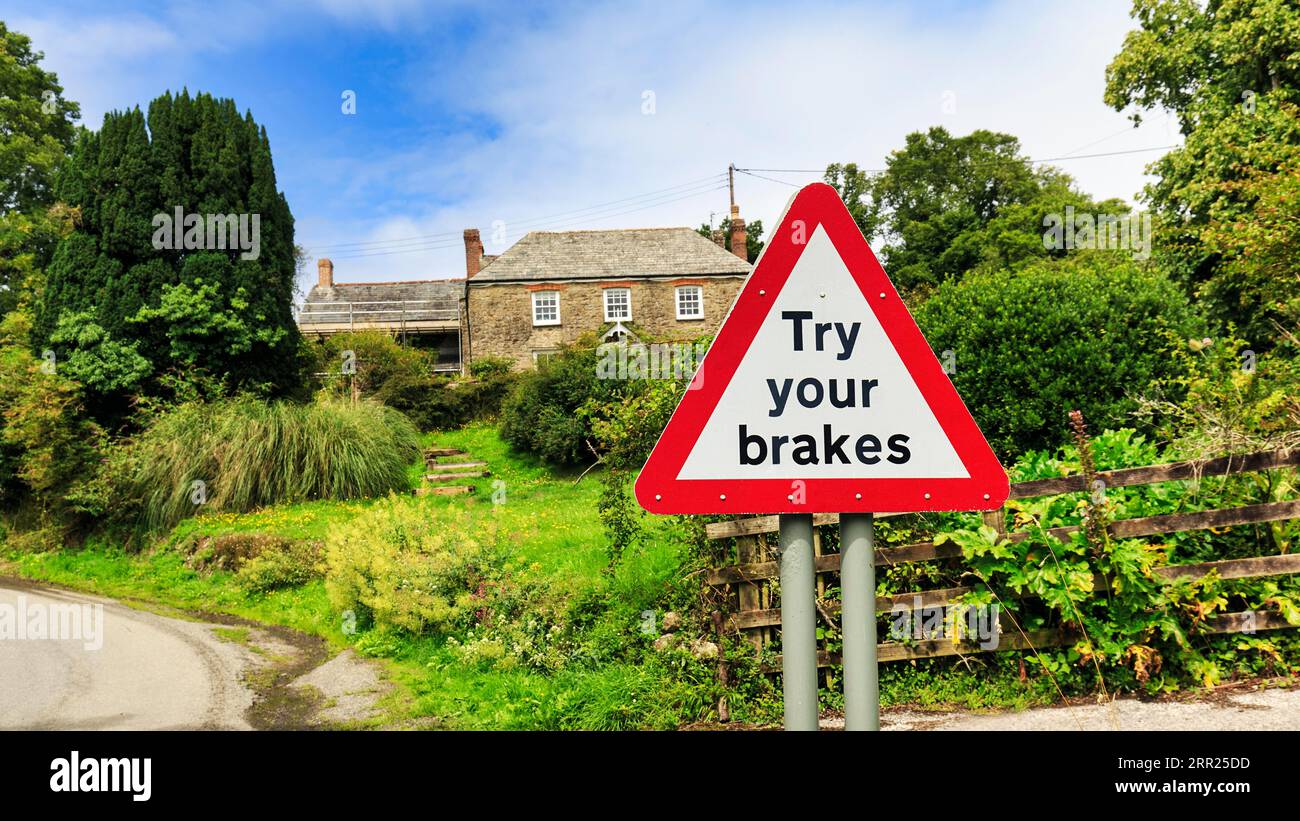 Cornwall road sign hi-res stock photography and images - Alamy