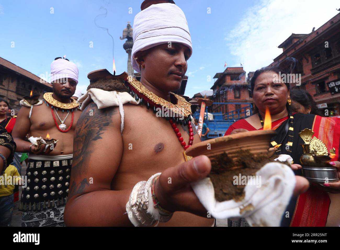 Kathmandu, NE, Nepal. 6th Sep, 2023. Devotees perform a religious ...