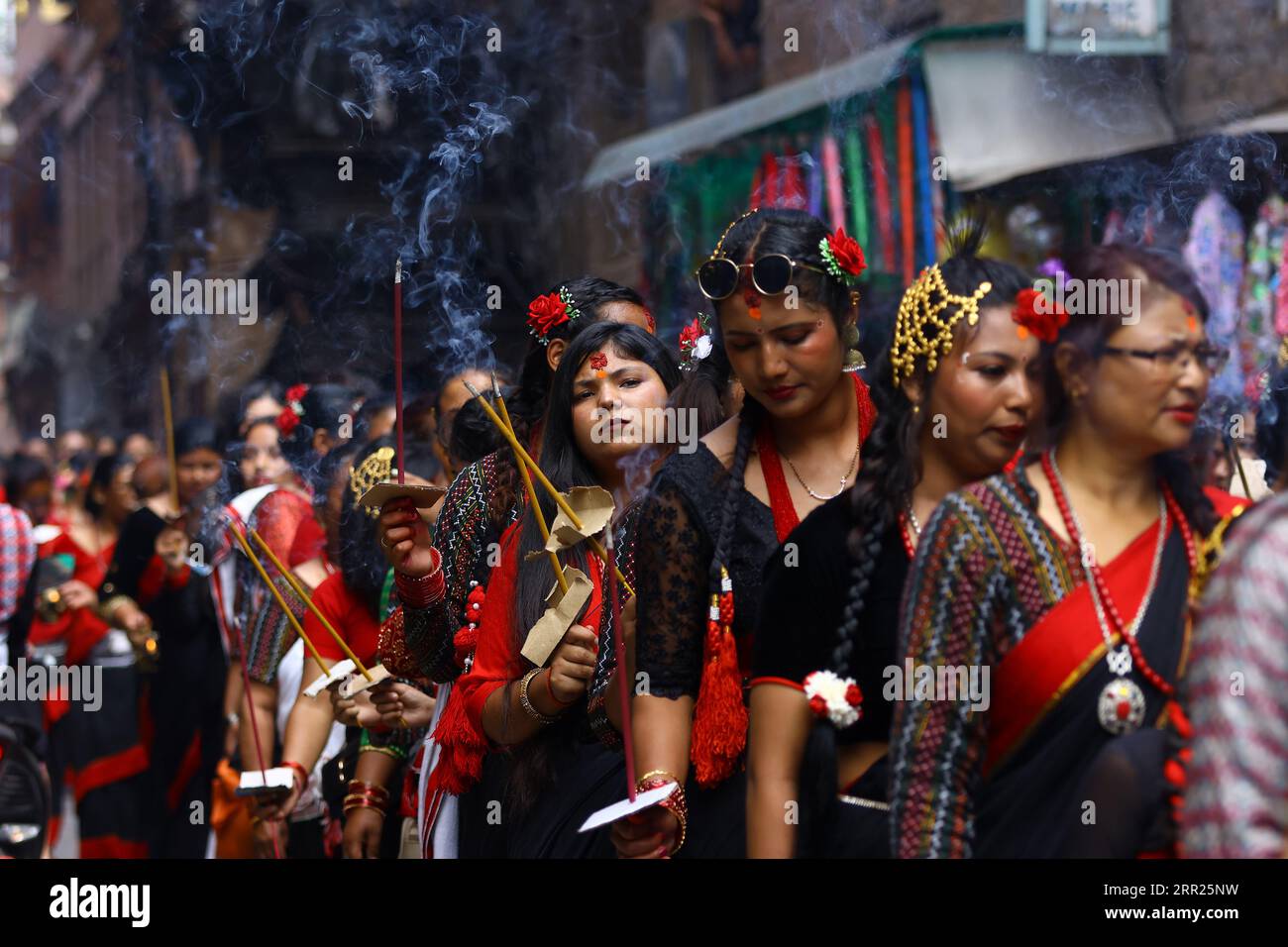 Kathmandu, NE, Nepal. 6th Sep, 2023. Devotees perform a religious ...