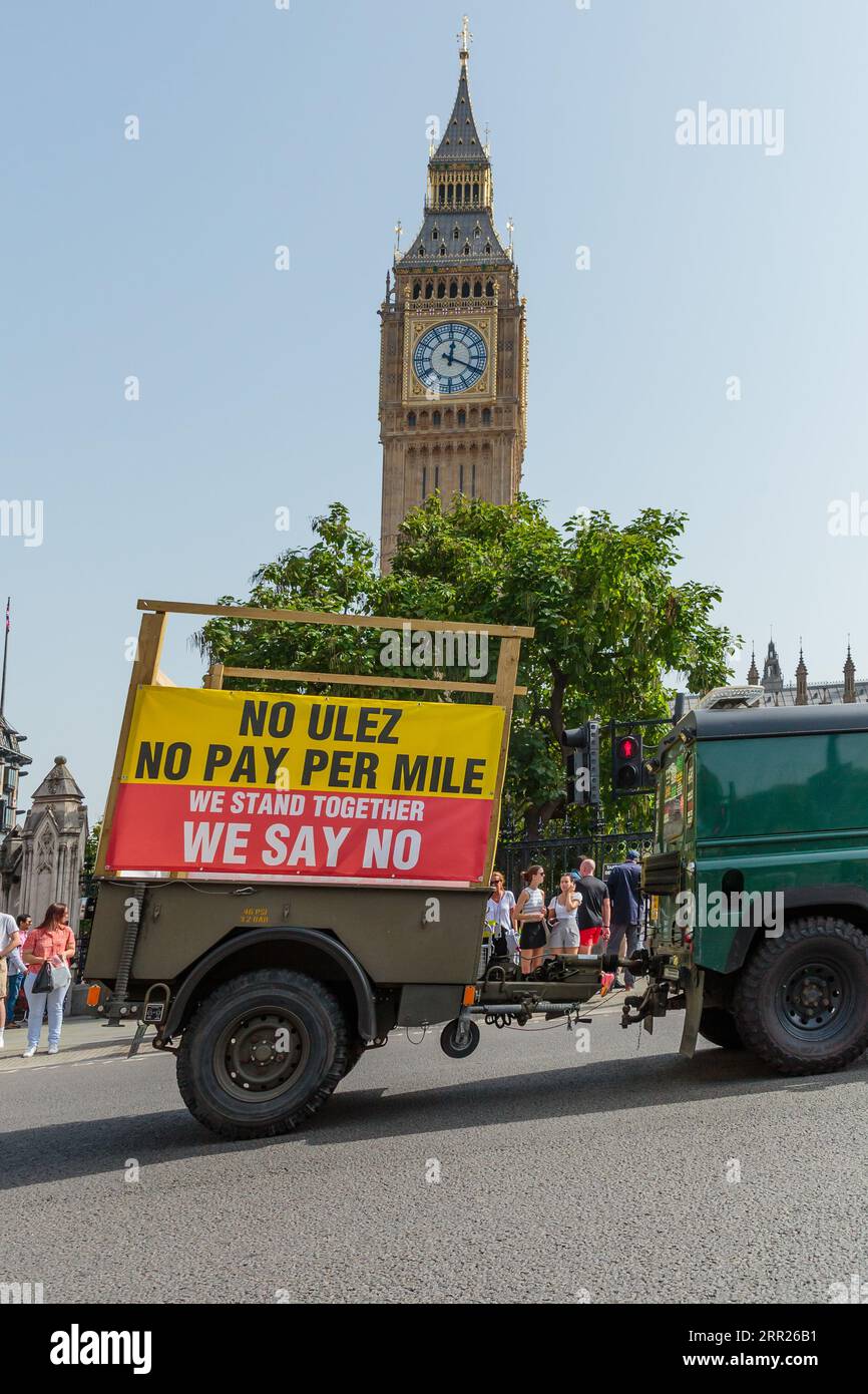 Westminster, London, UK. 6th September 2023. Anti ULEZ (Ultra Low ...