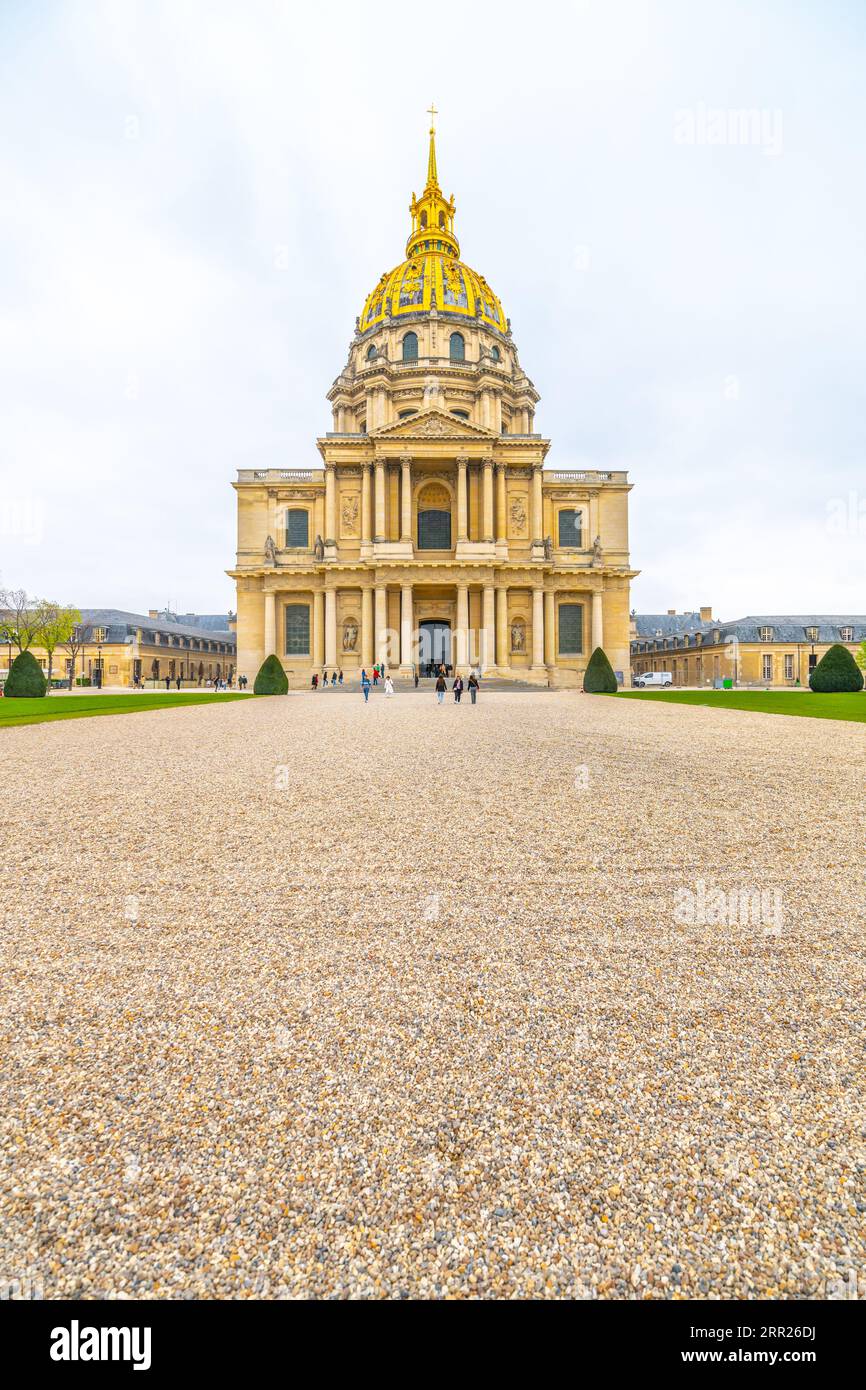 Les Invalides, or Hotel des Invalides. Complex of historical buildings ...