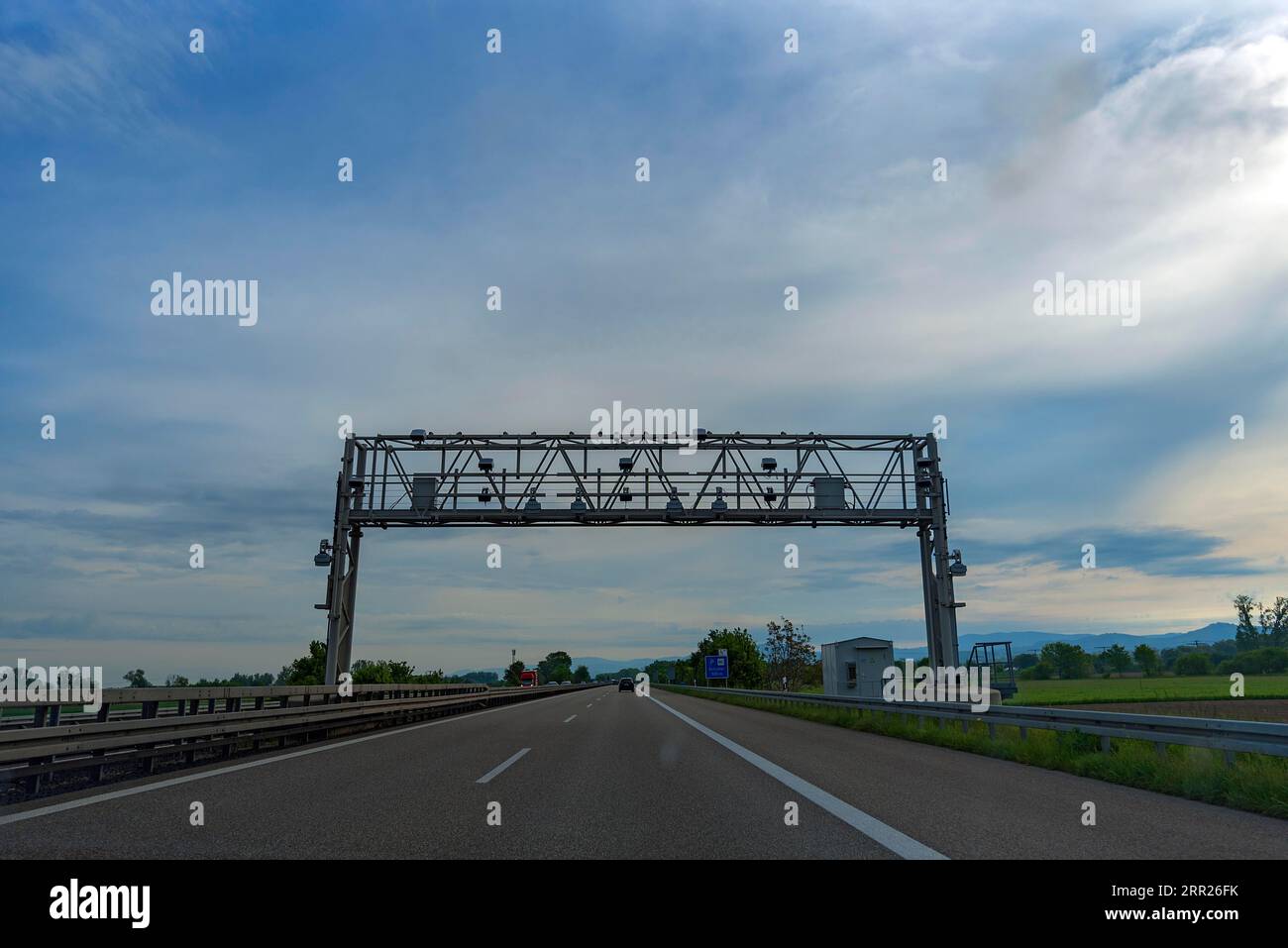 Truck toll check on the motorway, Bavaria, Germany Stock Photo - Alamy