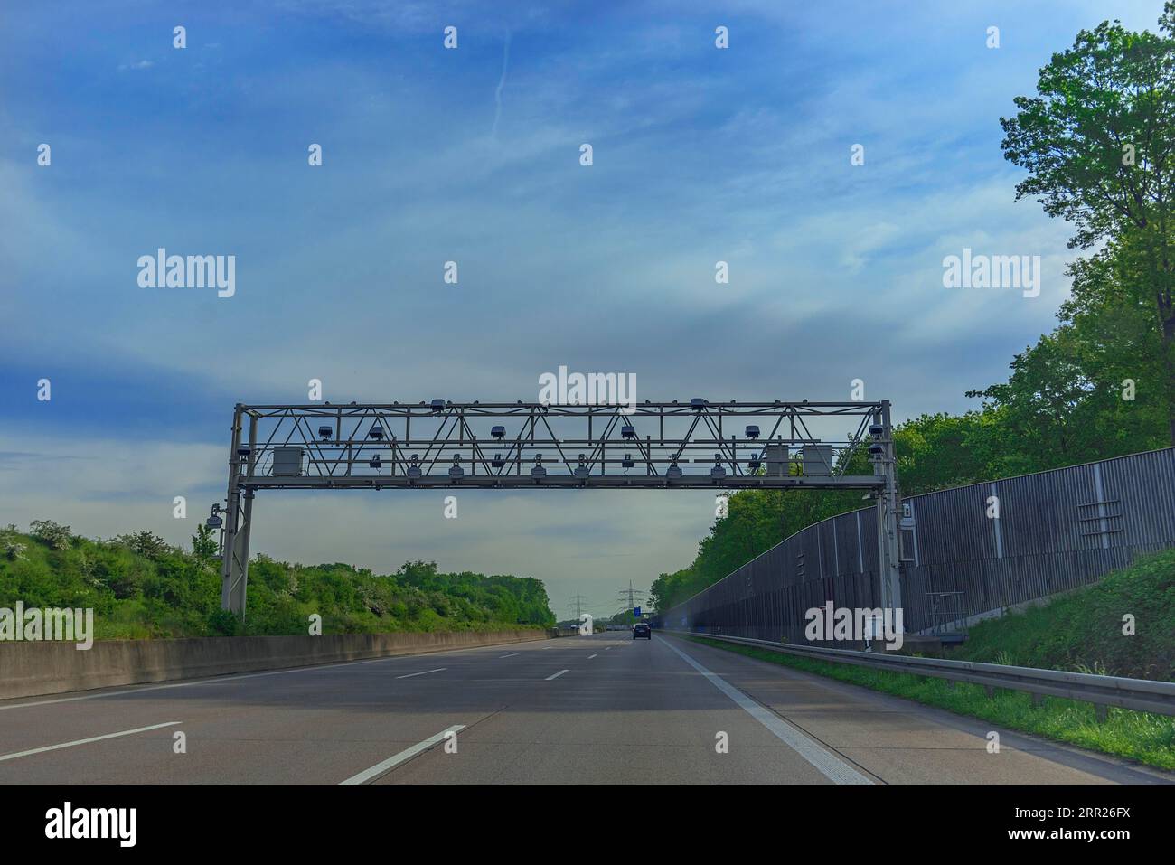 Truck toll check on the motorway, Bavaria, Germany Stock Photo - Alamy