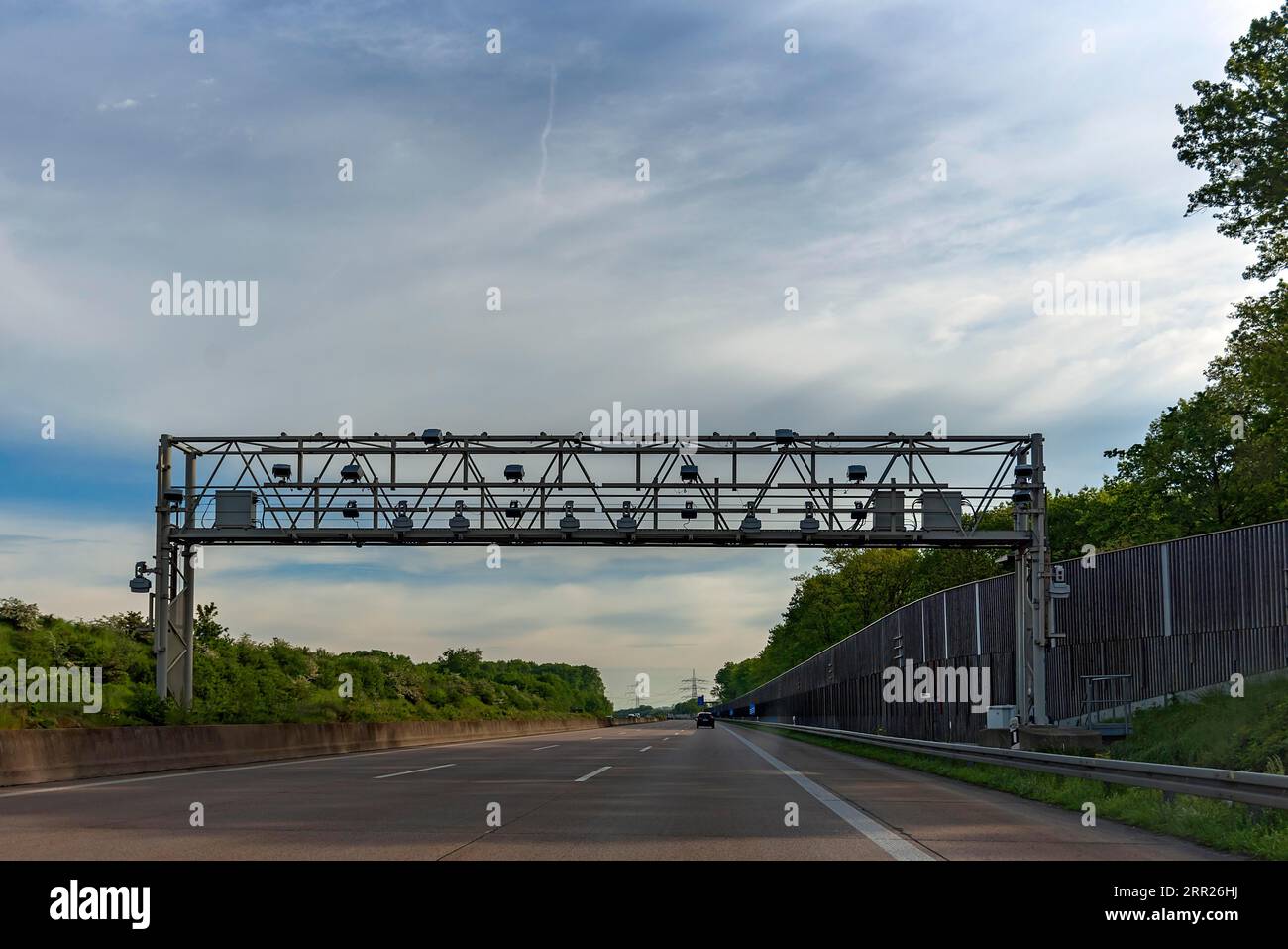 Truck toll check on the motorway, Bavaria, Germany Stock Photo - Alamy