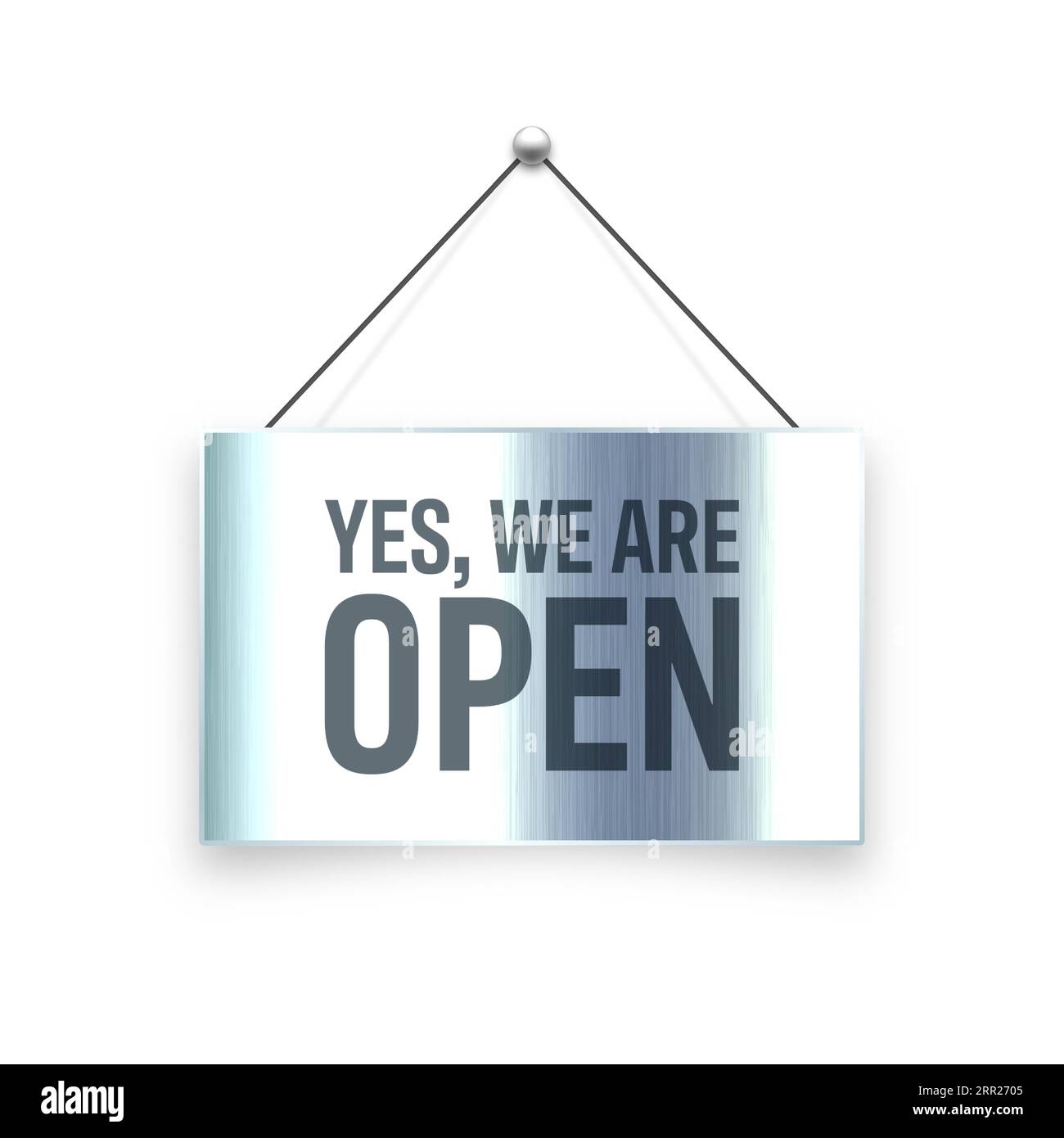 Brushed metal open hanging Stock Vector Images - Alamy