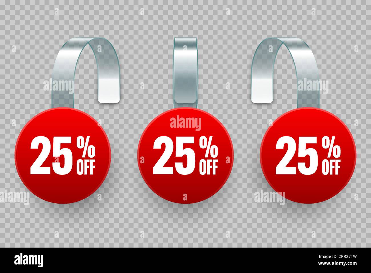 Supermarket promotional wobblers. Realistic red wobbler template for ...