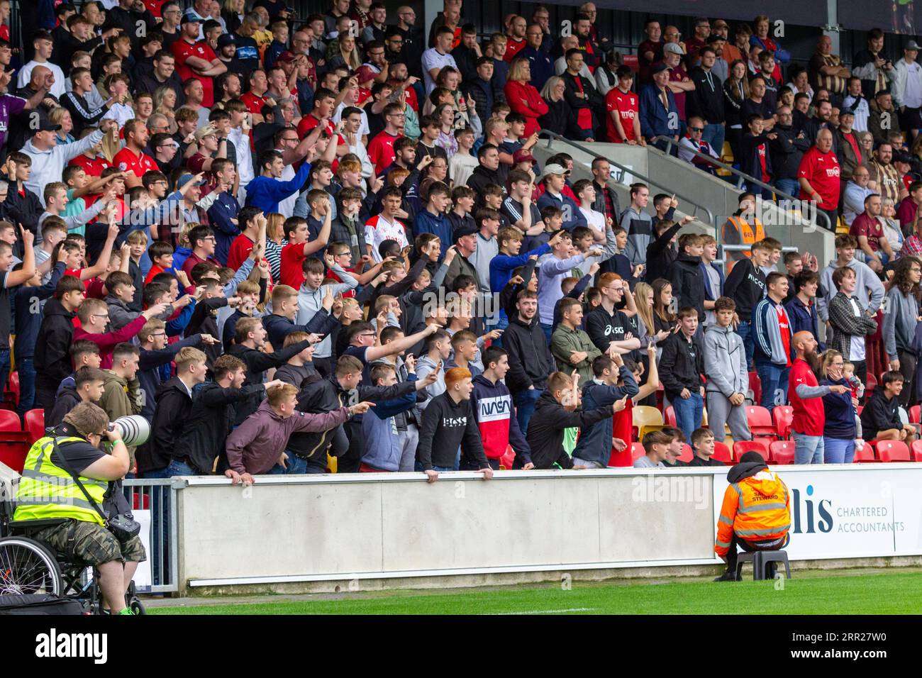 York, United Kingdom, 28 August 2023, supporters York City VS Rochdale ...