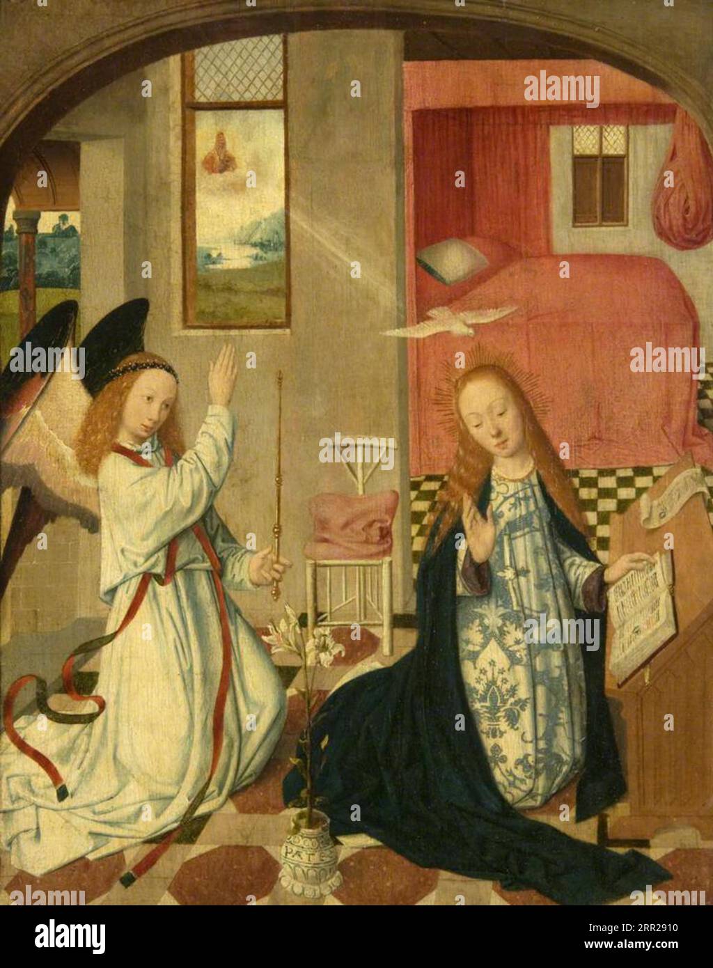 The Annunciation between circa 1490 and circa 1500 by Master of the Brunswick Diptych Stock ...