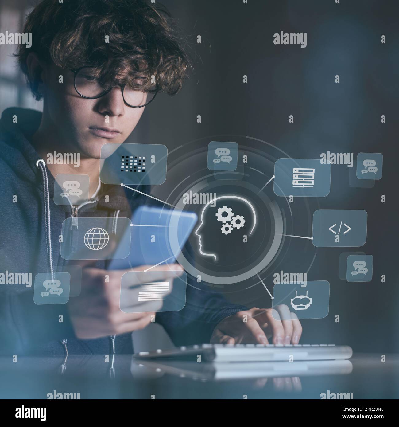 Smart device virtual control interface. Artificial intelligence new ...