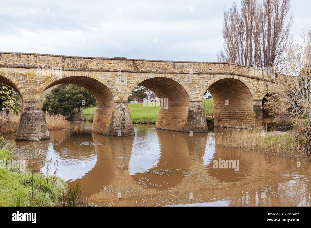 The famous convict built bridge in Richmond near Hobart, Tasmania ...