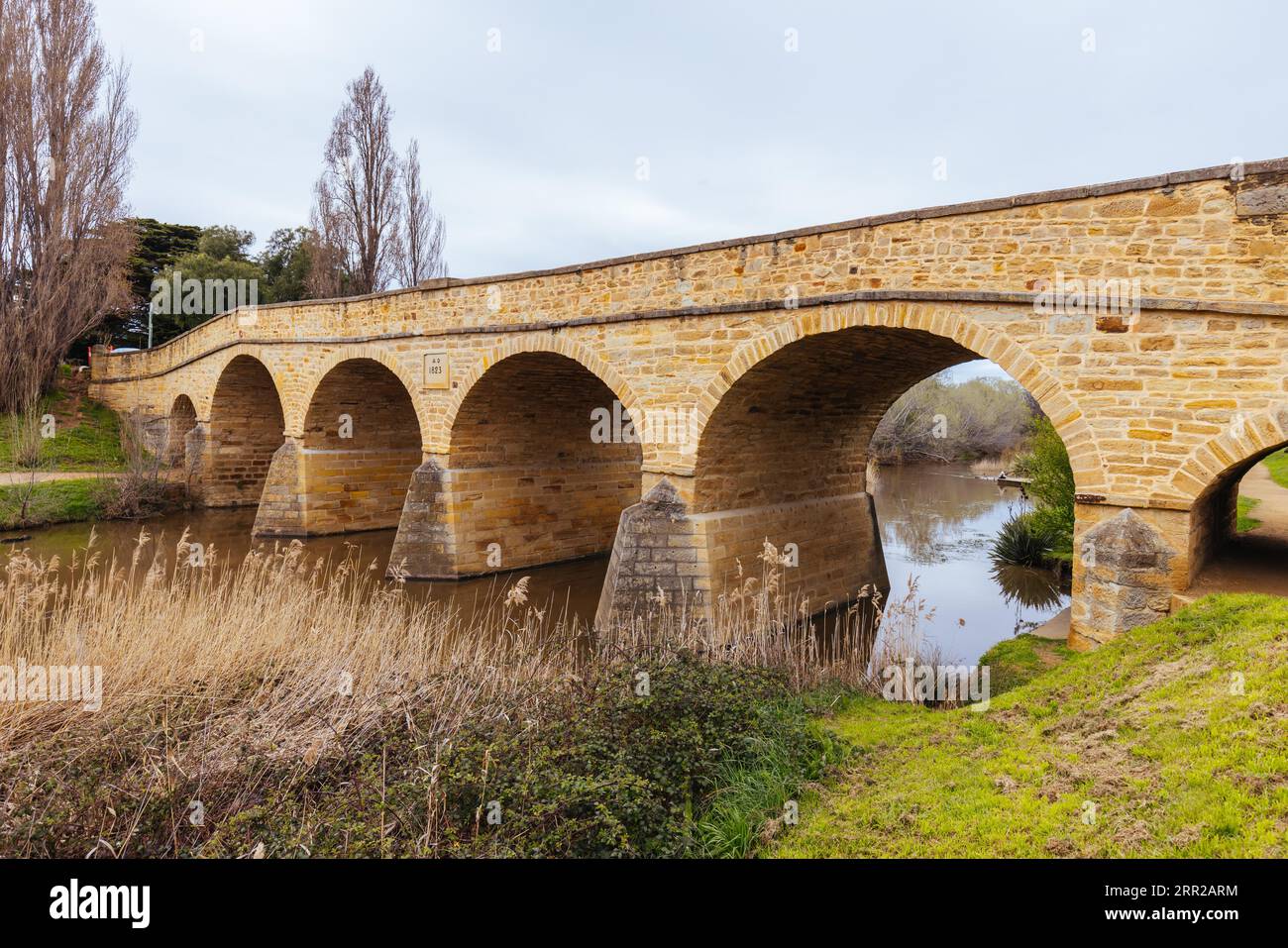 The famous convict built bridge in Richmond near Hobart, Tasmania ...