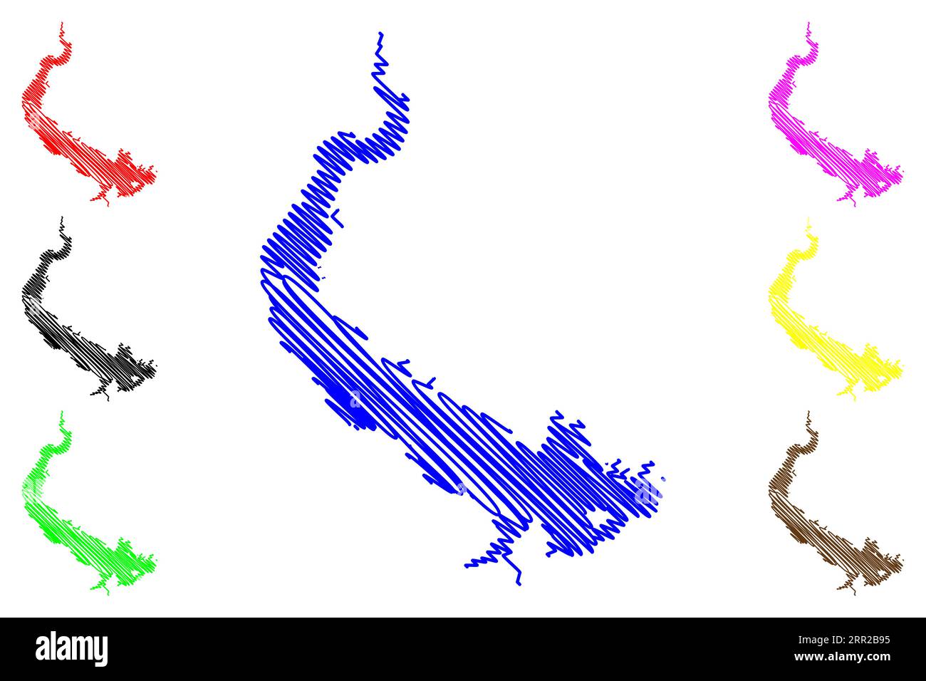 Lake Assad (Syrian Arab Republic, Syria) map vector illustration ...